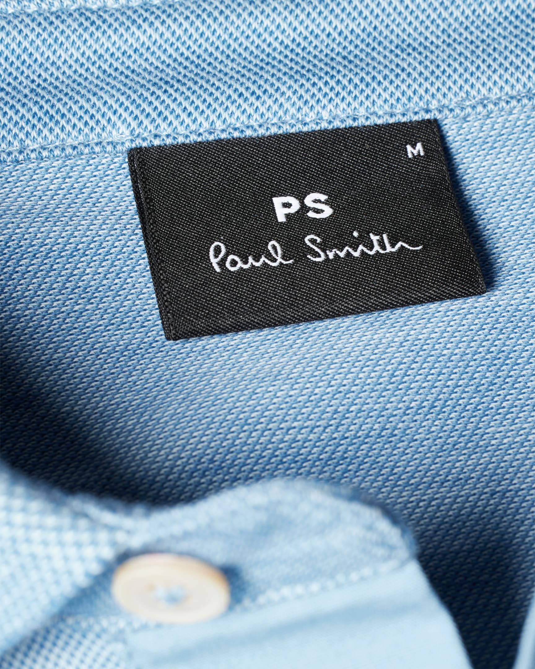 Men's Powder Blue Jacquard Cotton Polo Shirt