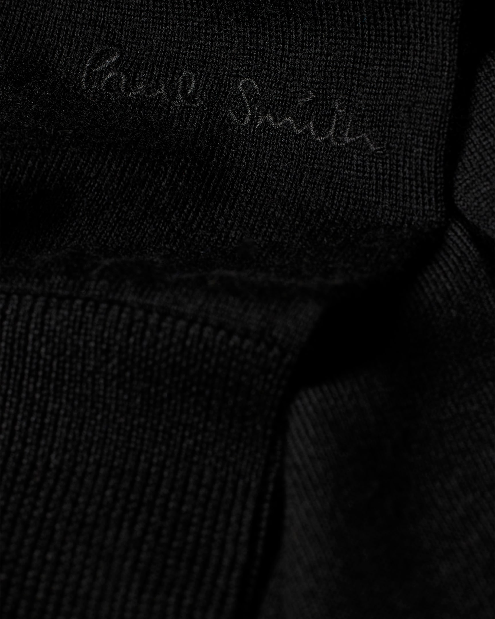 Men's Black Merino Wool V-Neck Sweater