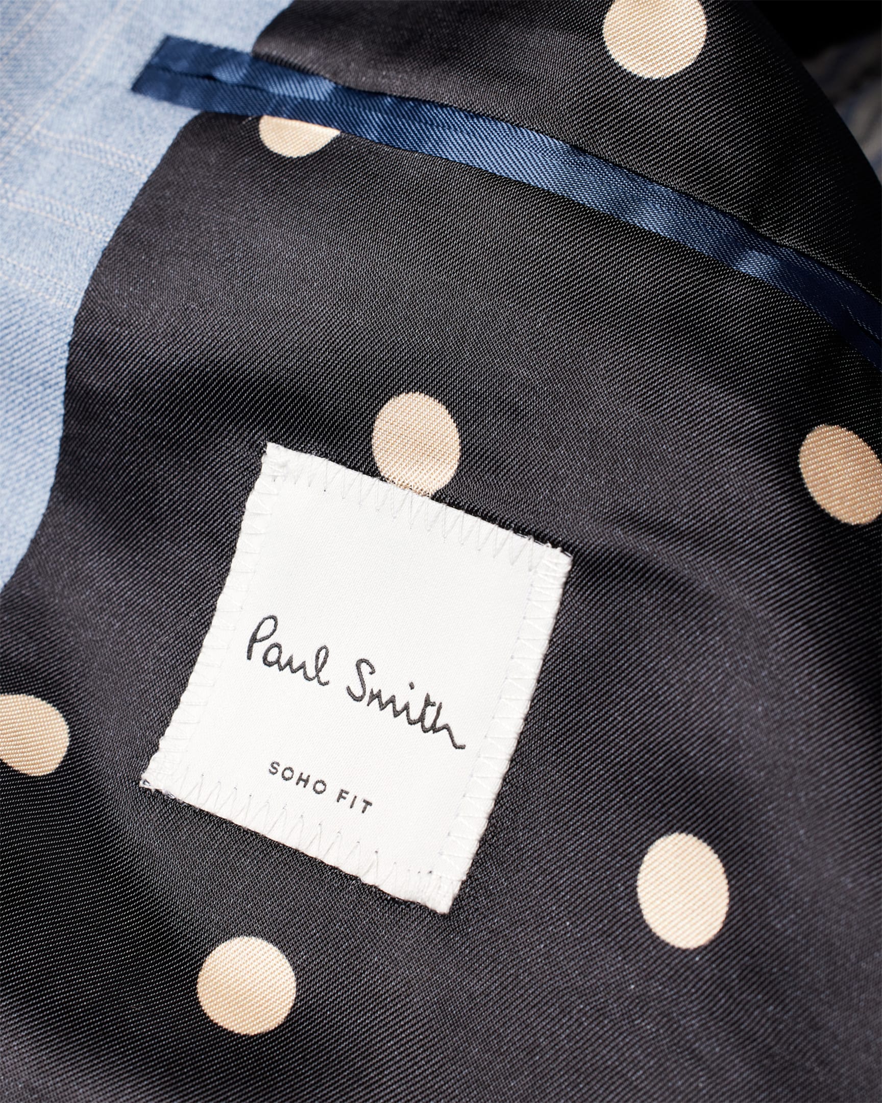 The Soho - Tailored-Fit Pale Blue Check Wool Suit