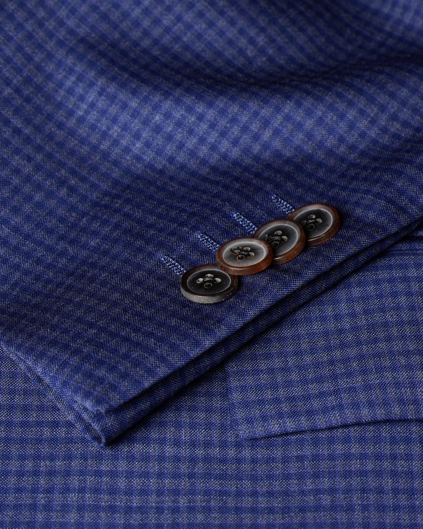 The Soho - Tailored-Fit Blue Gingham Wool Blazer