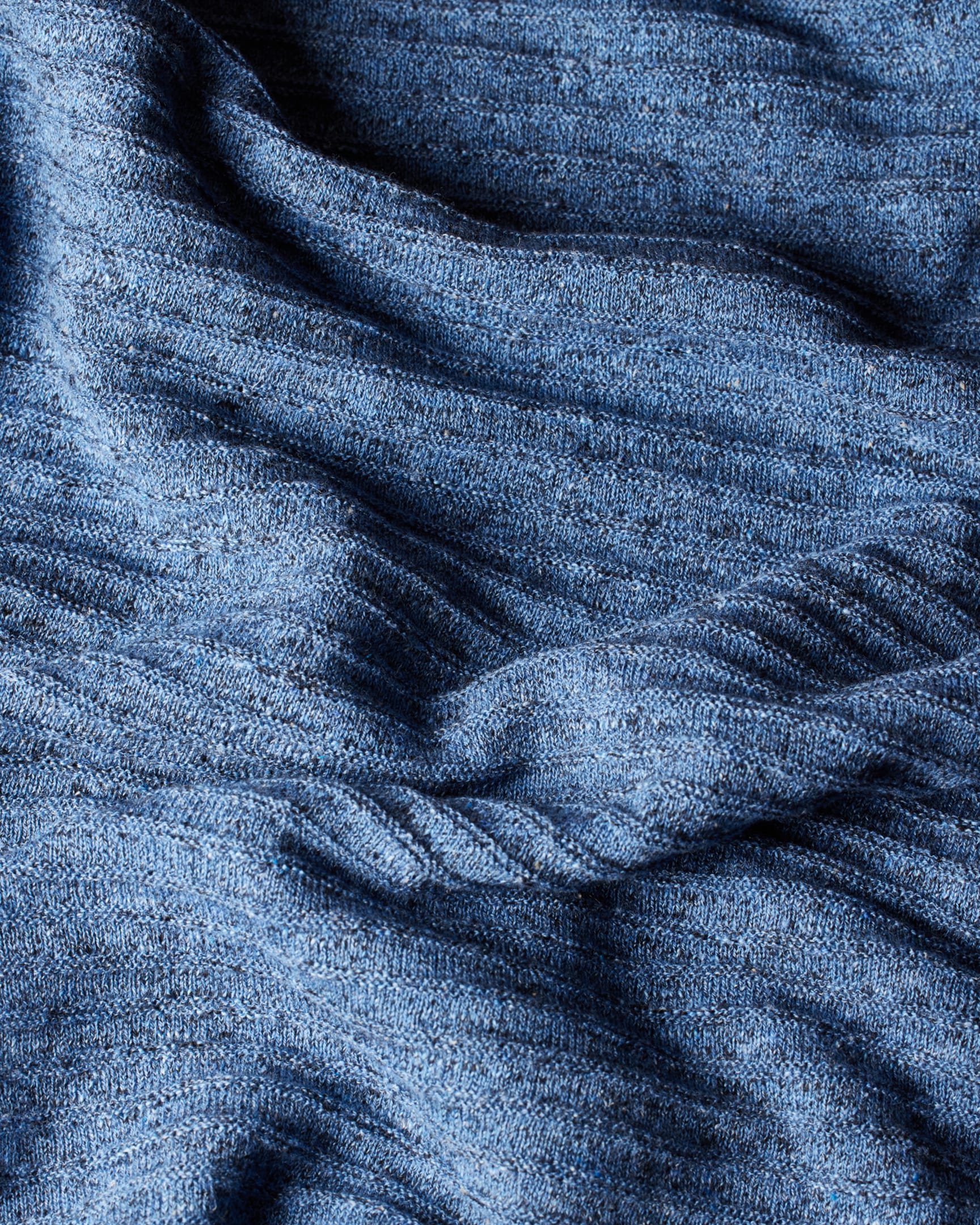 Men's Light Blue Cotton-Linen Textured Sweater