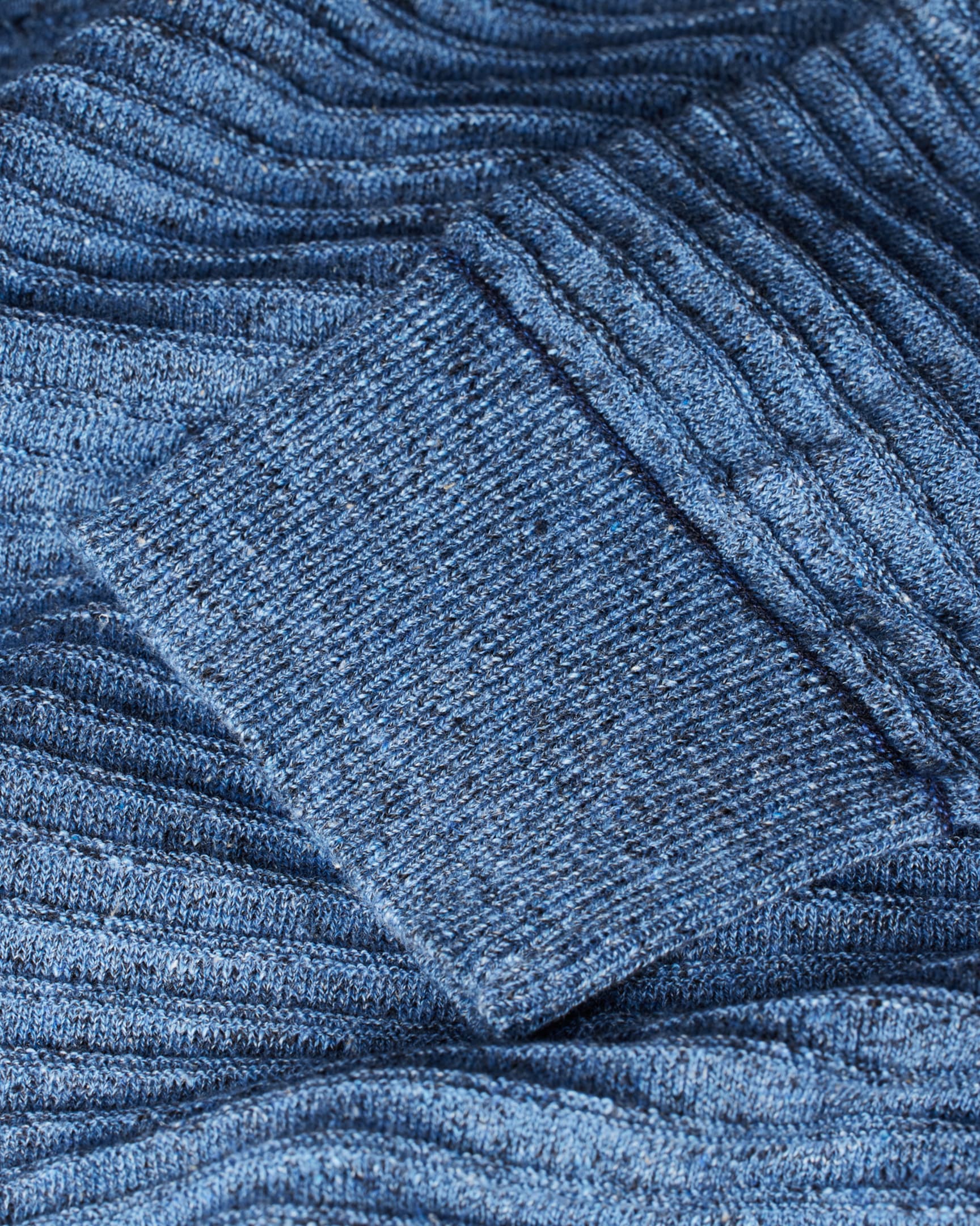 Men's Light Blue Cotton-Linen Textured Sweater