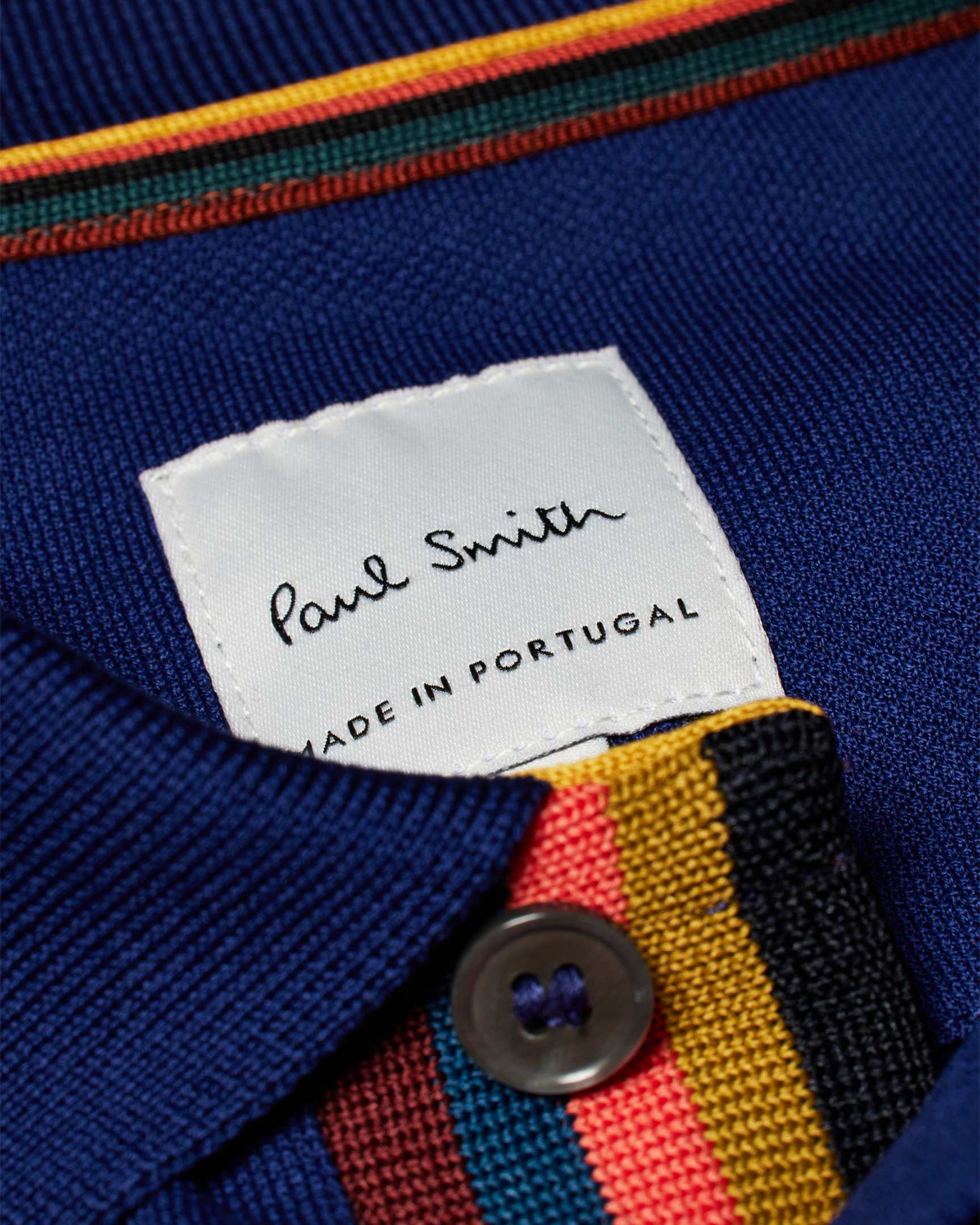 Cobalt Blue 'Artist Stripe' Placket Polo Shirt