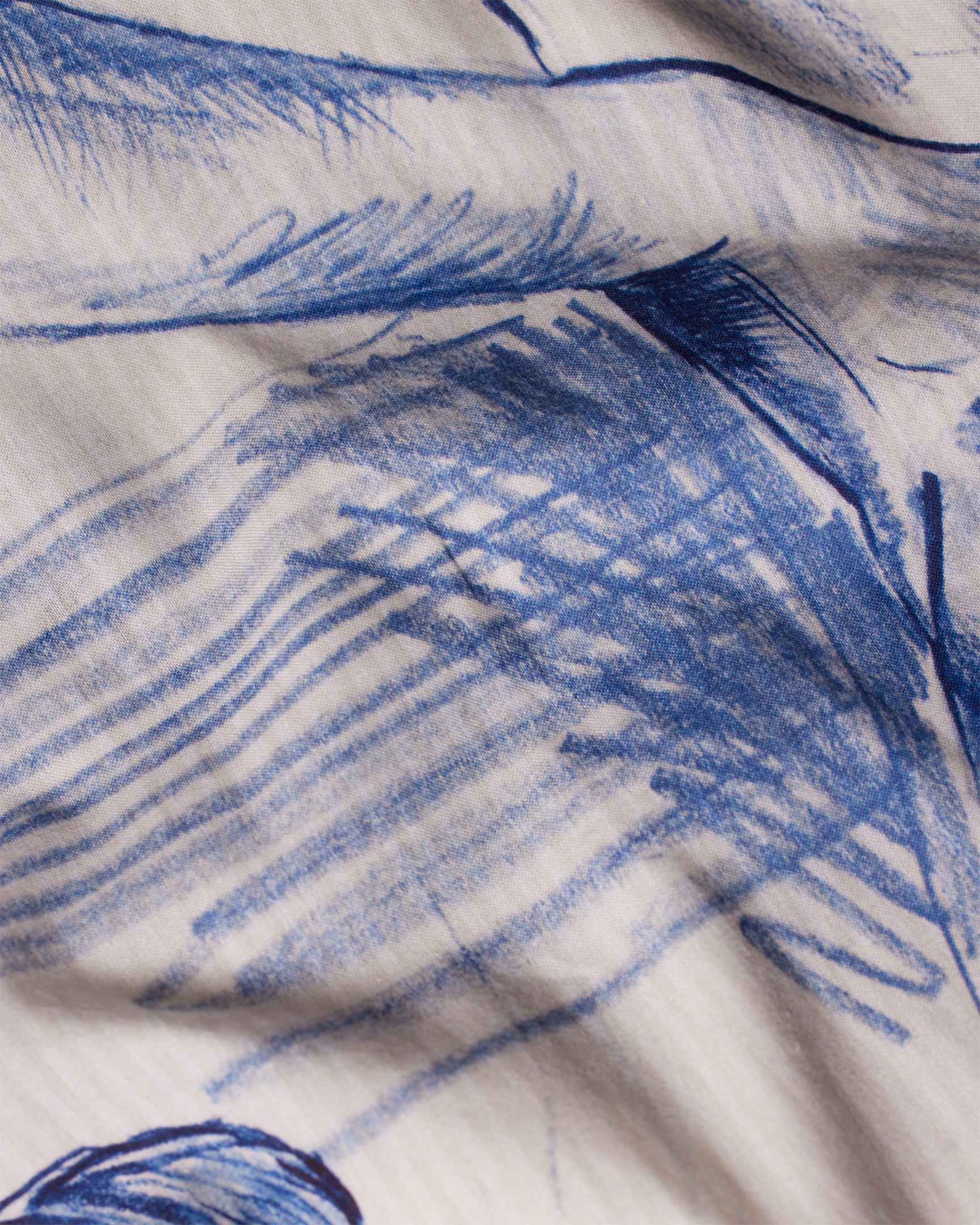 Men's Blue 'Sketchbook' Print Cotton Shirt