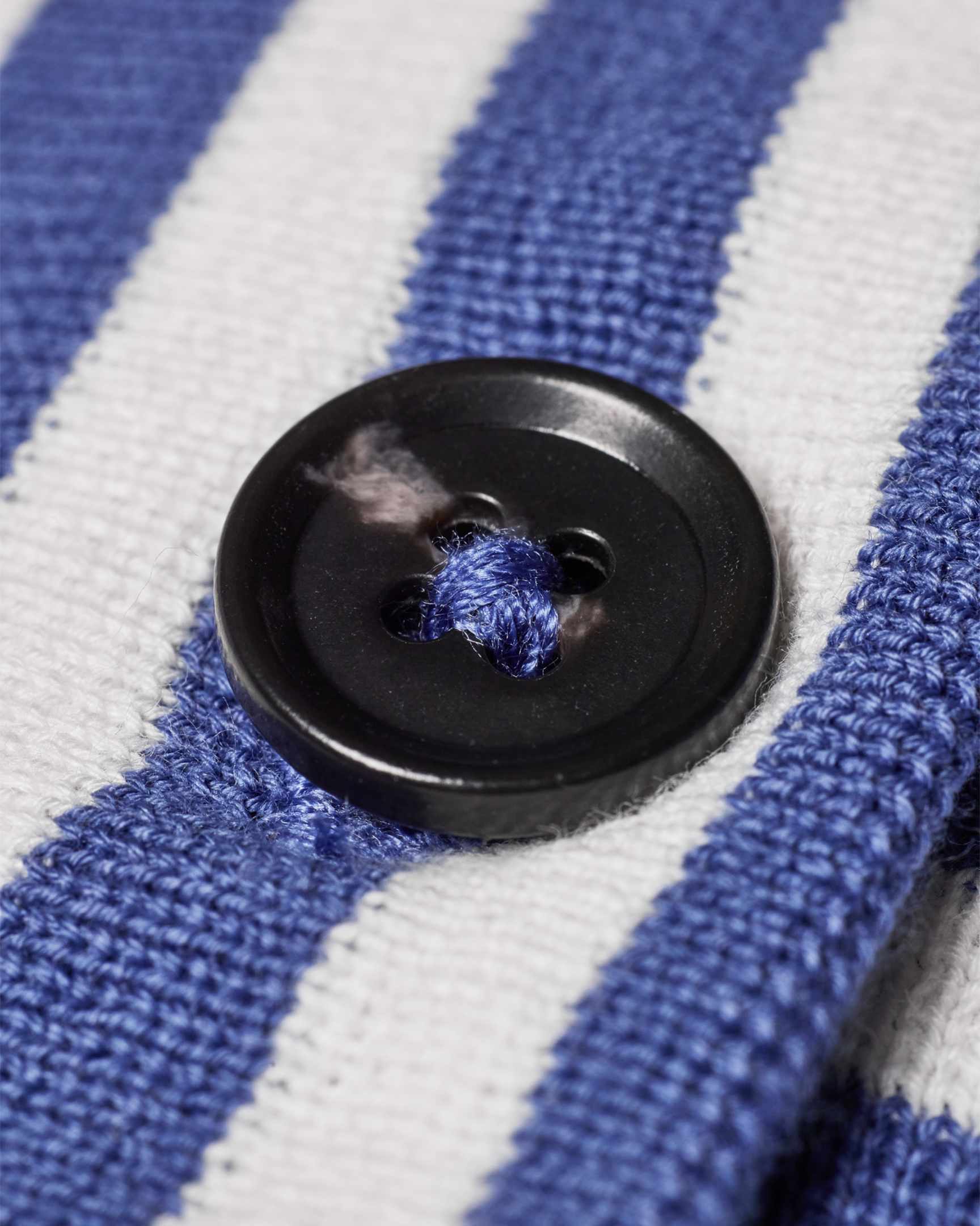 Women's Blue and White Mixed Stripe Knitted Jacket