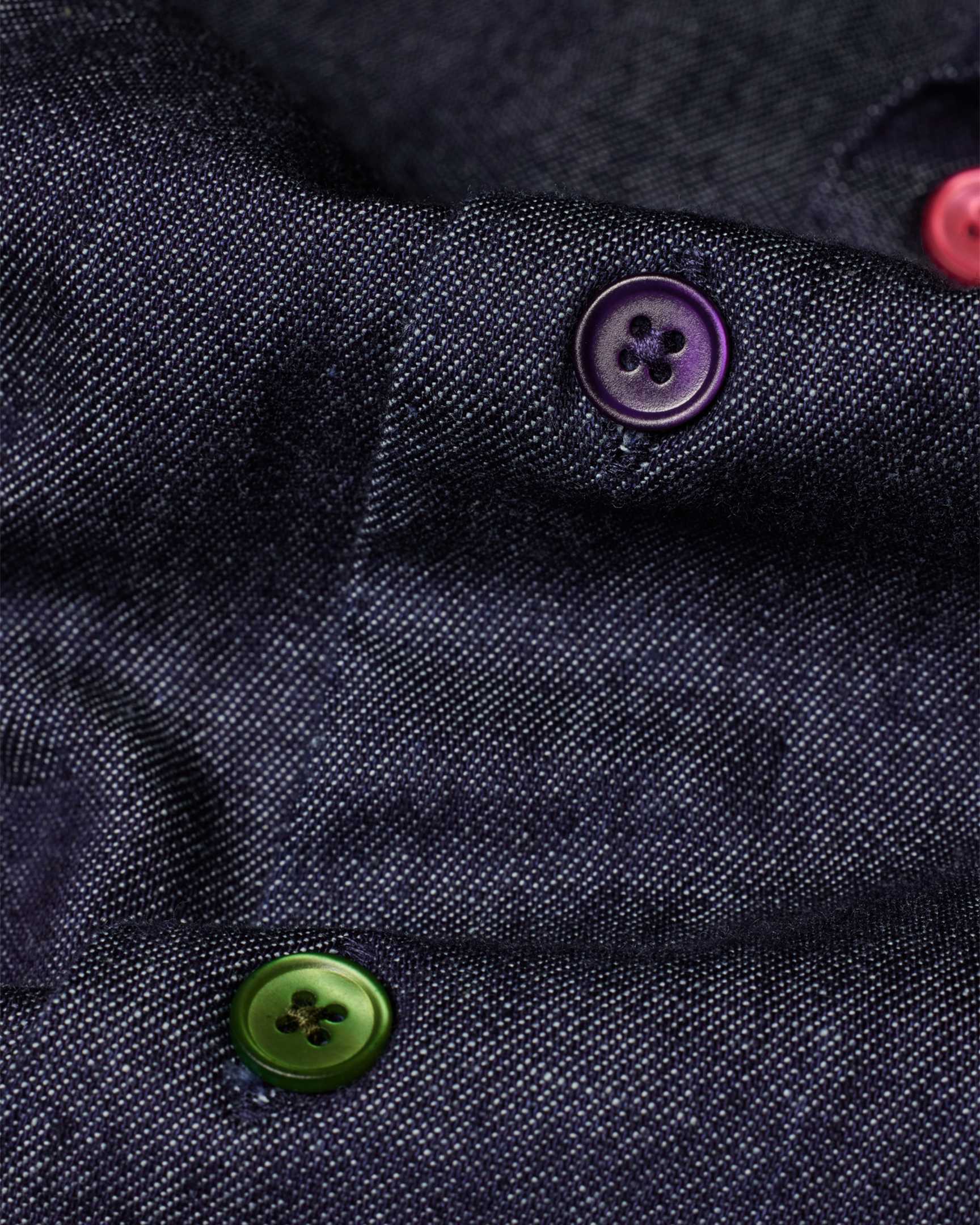 Men's Tailored-Fit Indigo Rinse Cotton Shirt