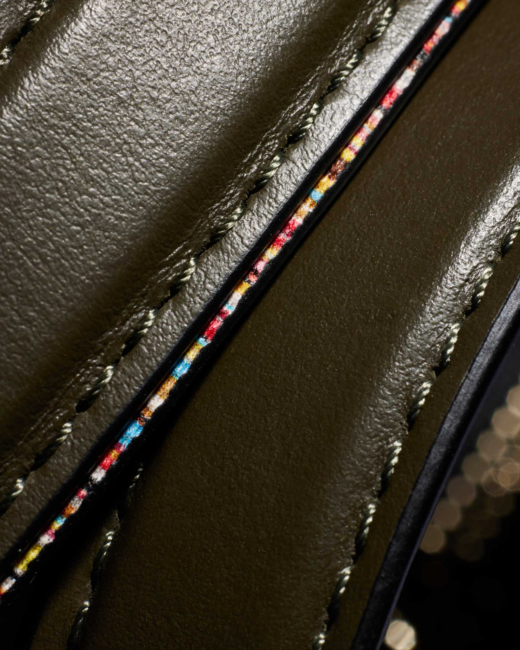 Leather 'Shadow Stripe' Sunglasses Case