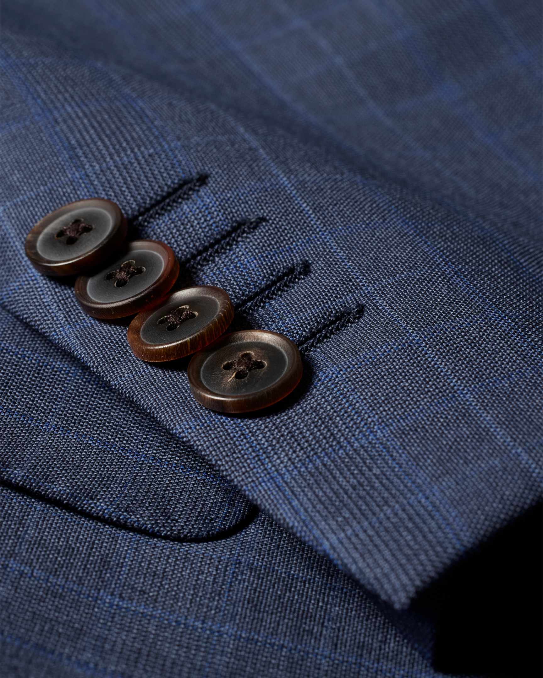The Bloomsbury - Easy-Fit Navy Blue Check Wool Suit