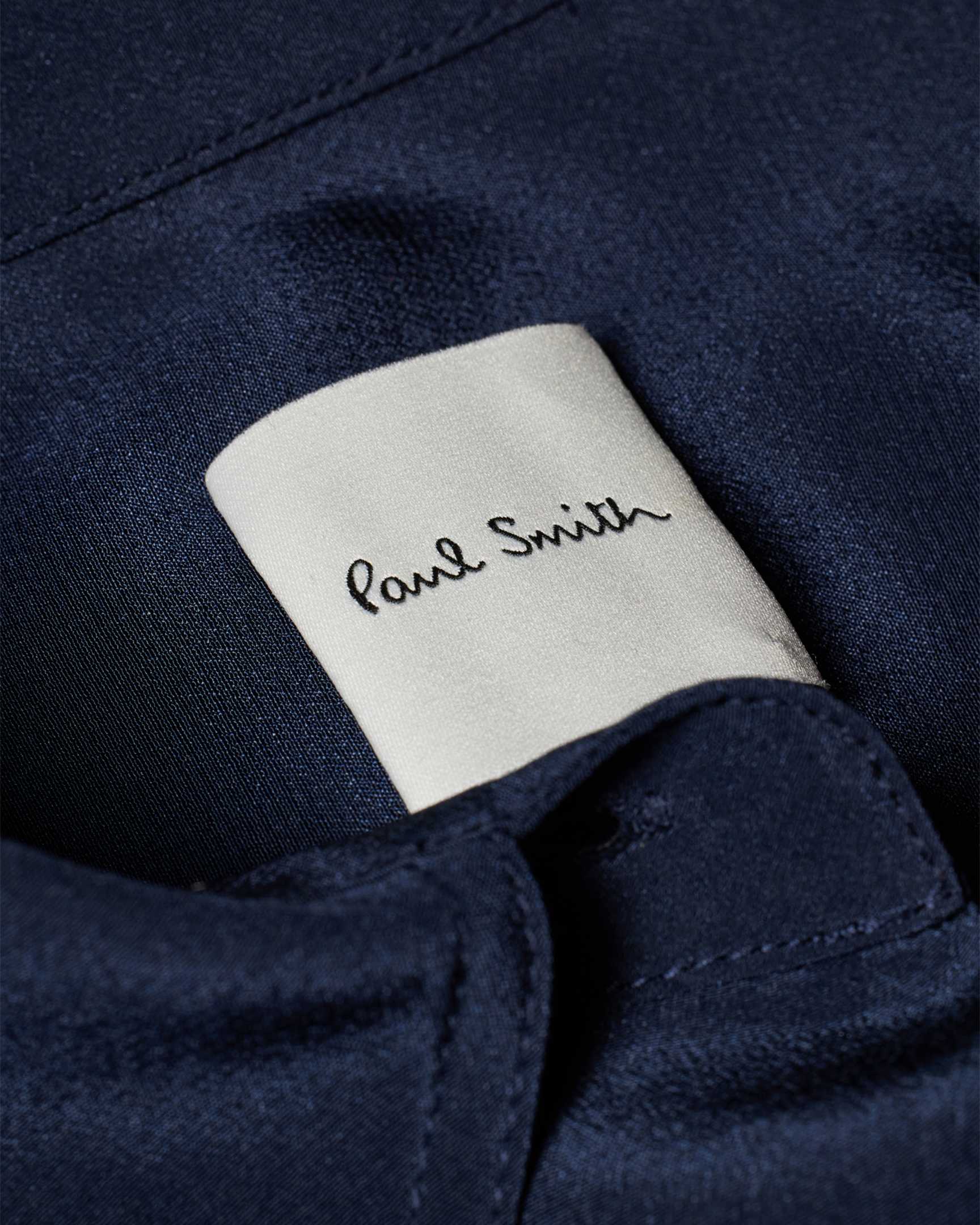 Women's Navy Silk 'Signature Stripe' Detail Shirt