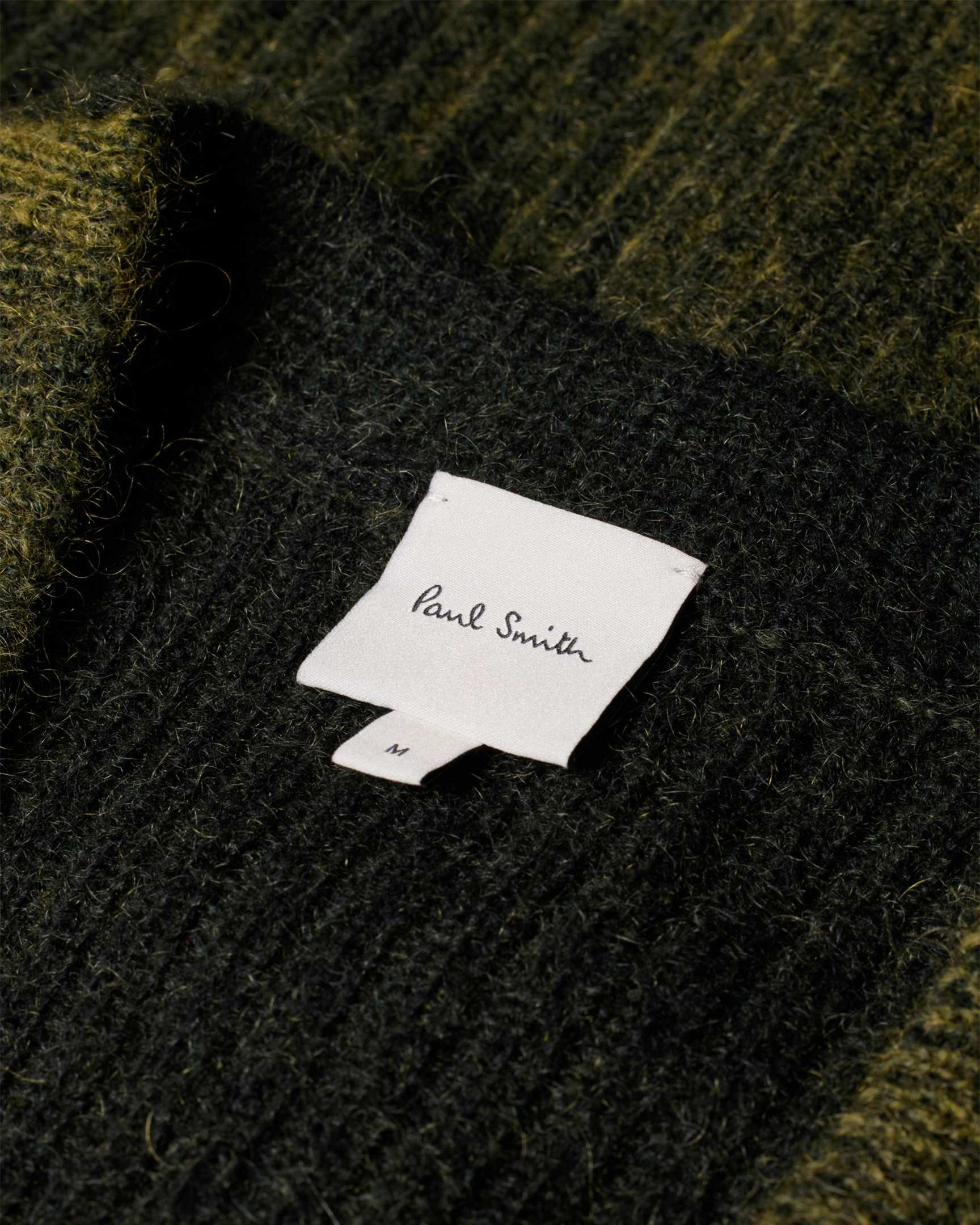Men's Green Acid-Wash Print Effect Wool-Mohair Cardigan
