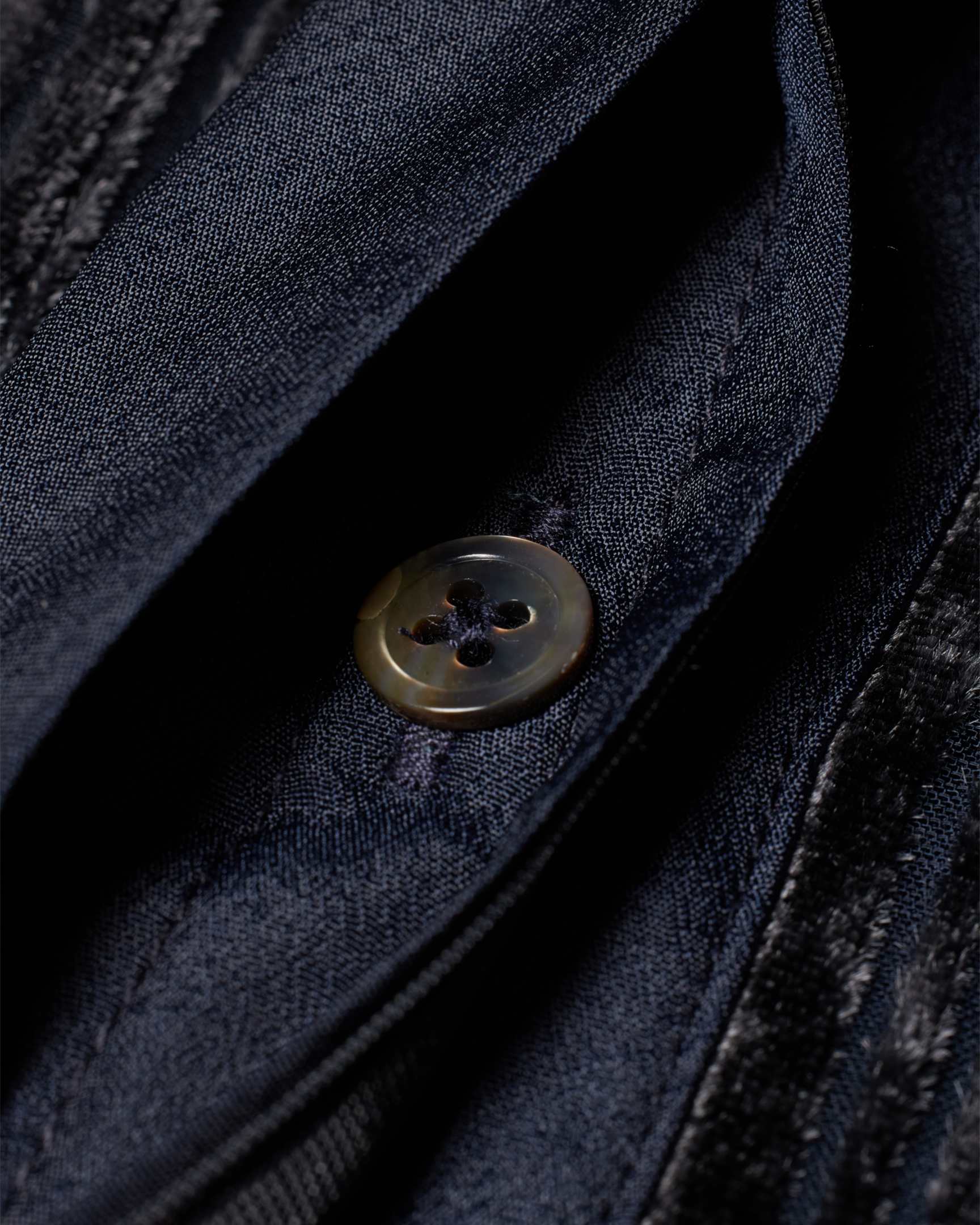 Women's Navy 'Shadow Stripe' Velvet Shirt