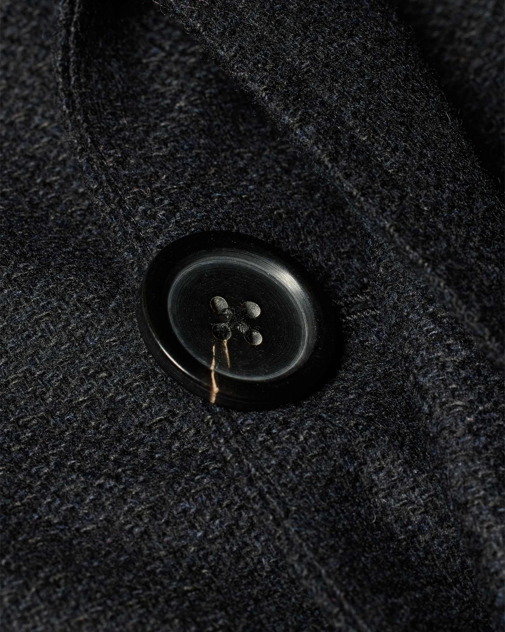 Men's Navy Wool Mac with Water-Resistant Membrane