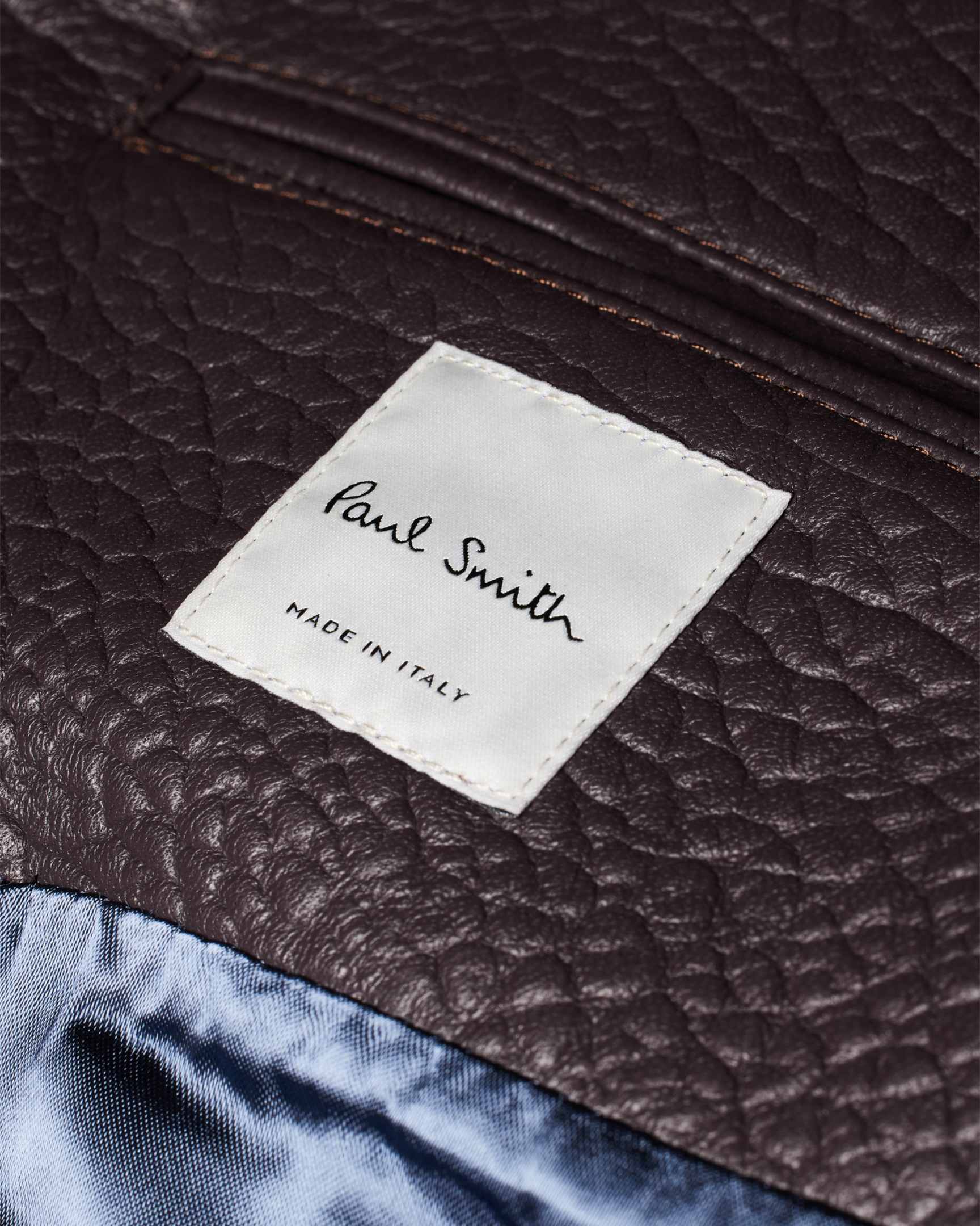 Men's Dark Purple Grained Leather Jacket