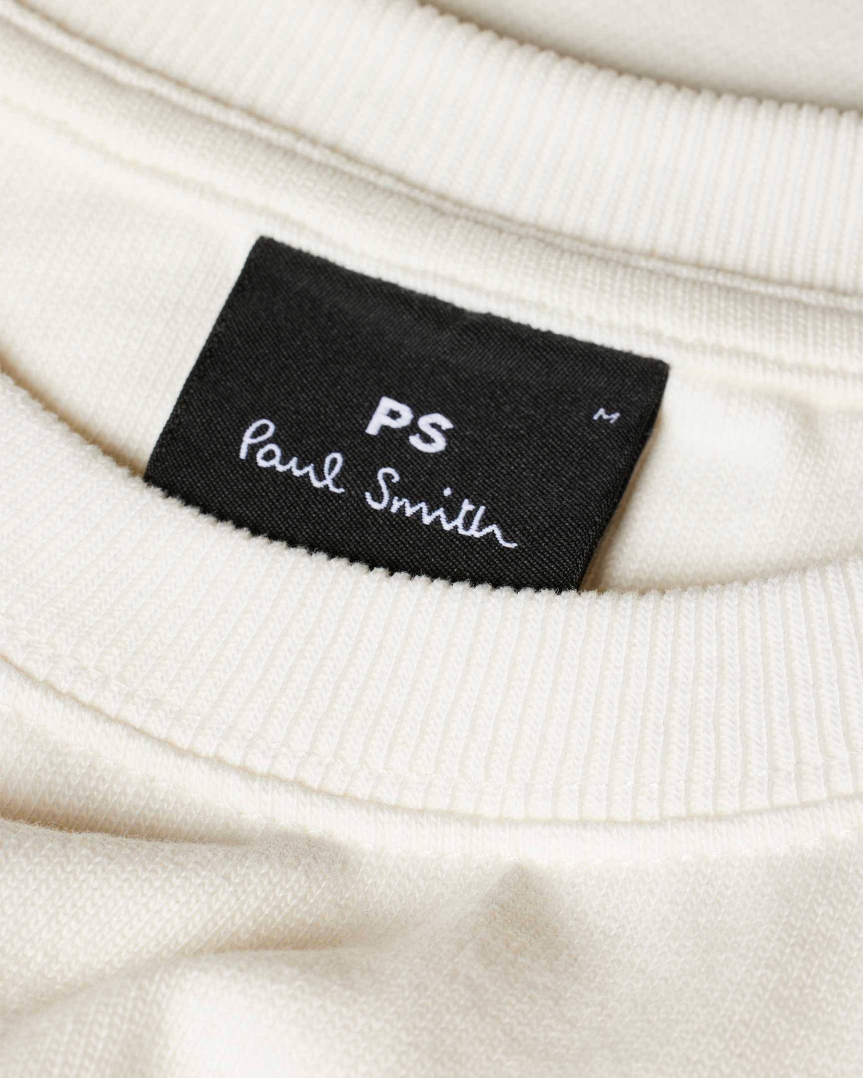 Men's White Embroidered PS Logo T-Shirt