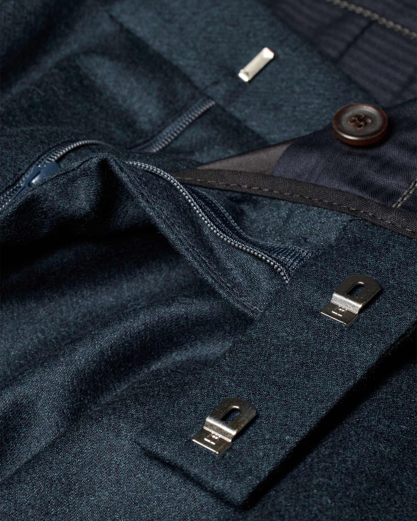 Men's Slim-Fit Dark Teal Overdyed Wool-Cashmere Flannel