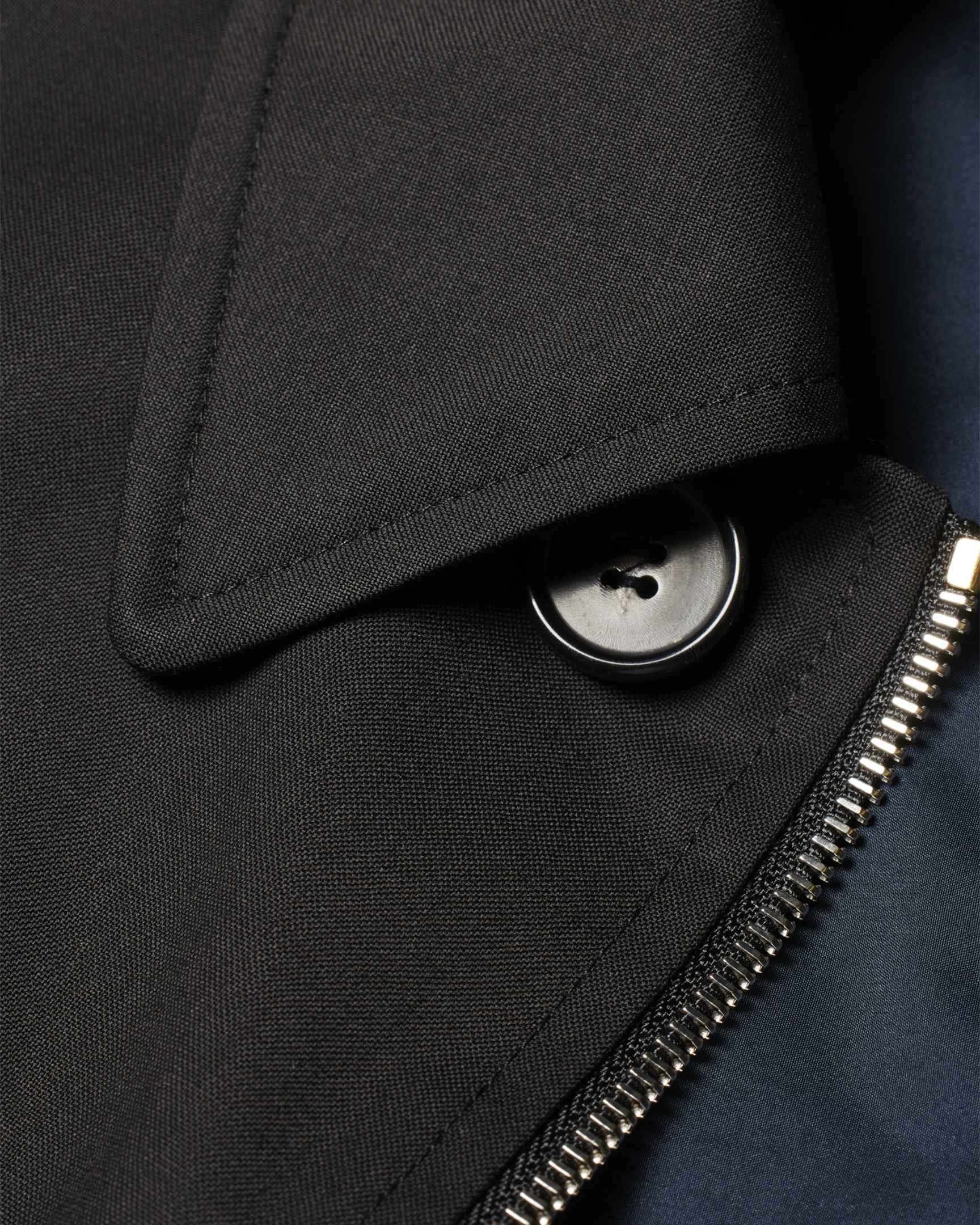 Men's Black 'Storm System' Wool Mac With Detachable Gilet