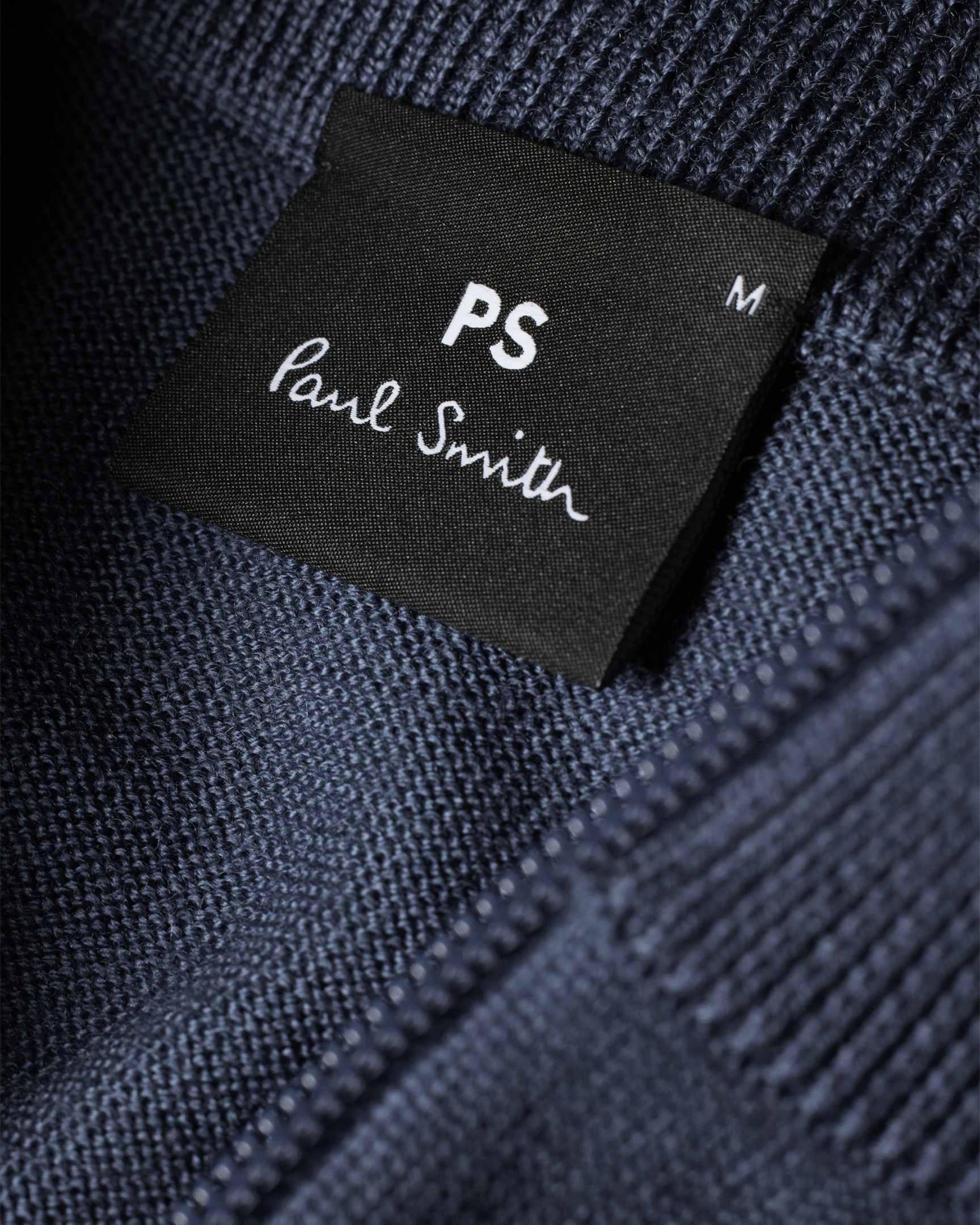 Men's Washed Blue Merino Wool Half-Zip Sweater