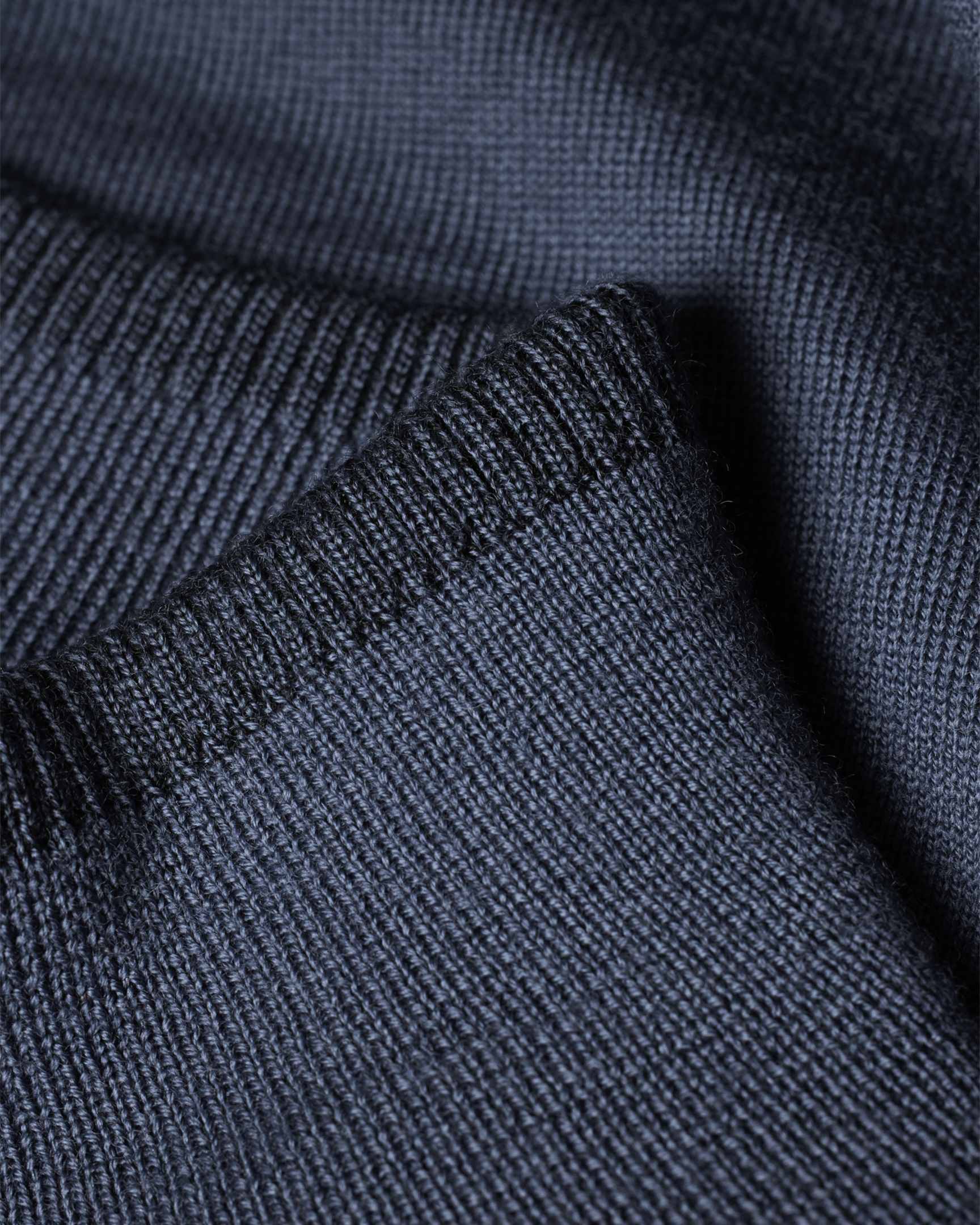 Men's Washed Blue Merino Wool Half-Zip Sweater