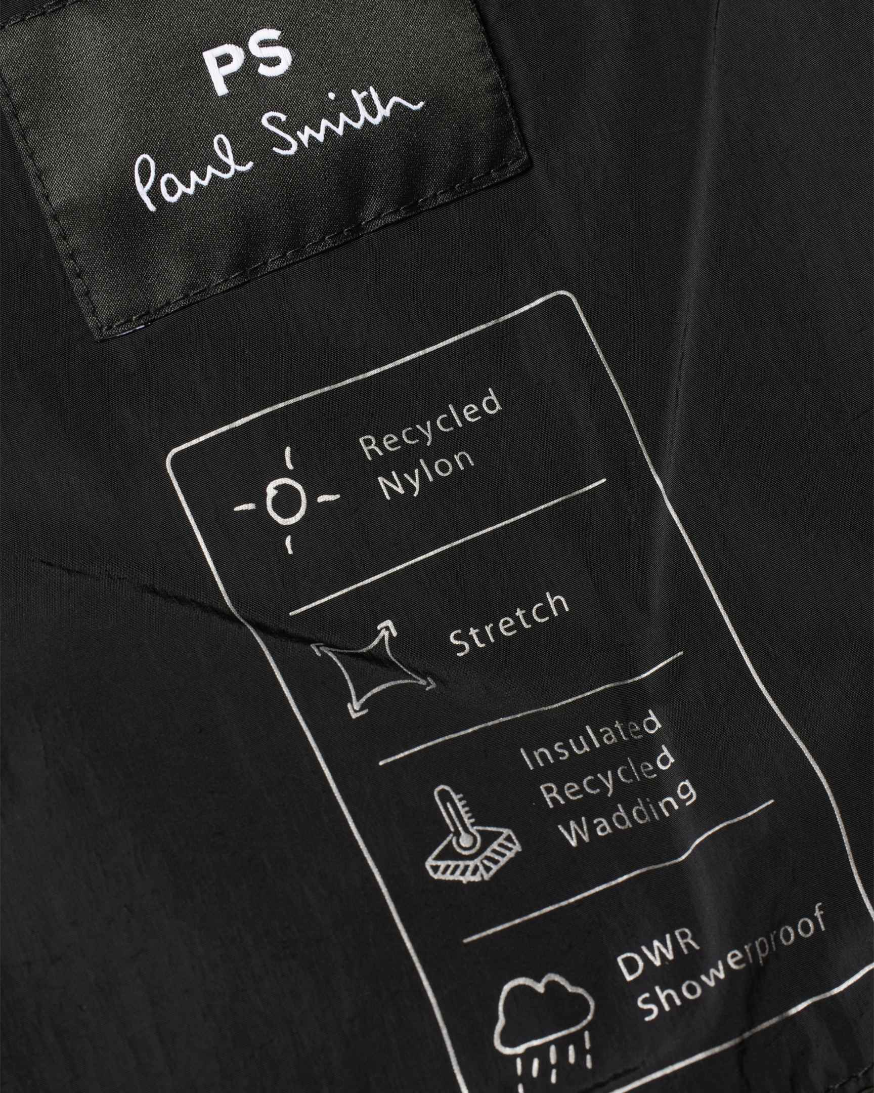 Men's Black 'Sports Stripe' Mixed Media Jacket