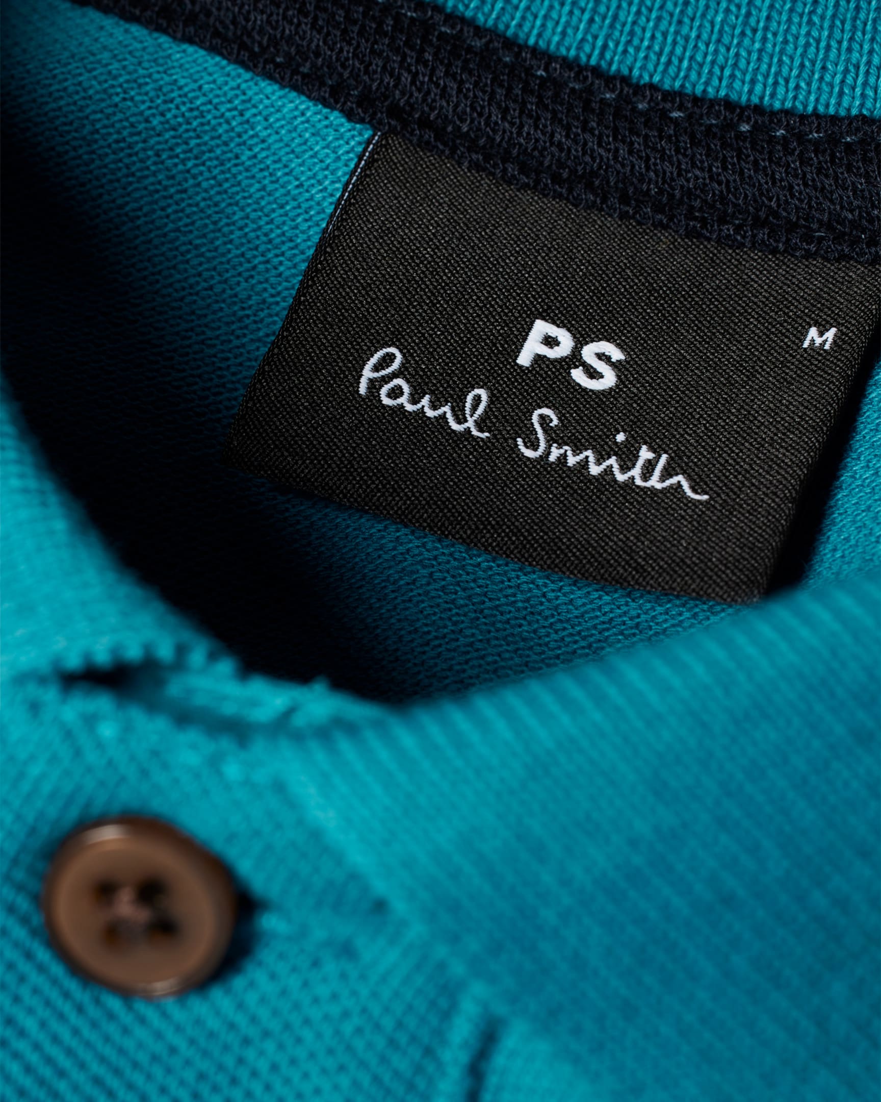 Men's Teal Blue Organic Cotton Zebra Polo Shirt