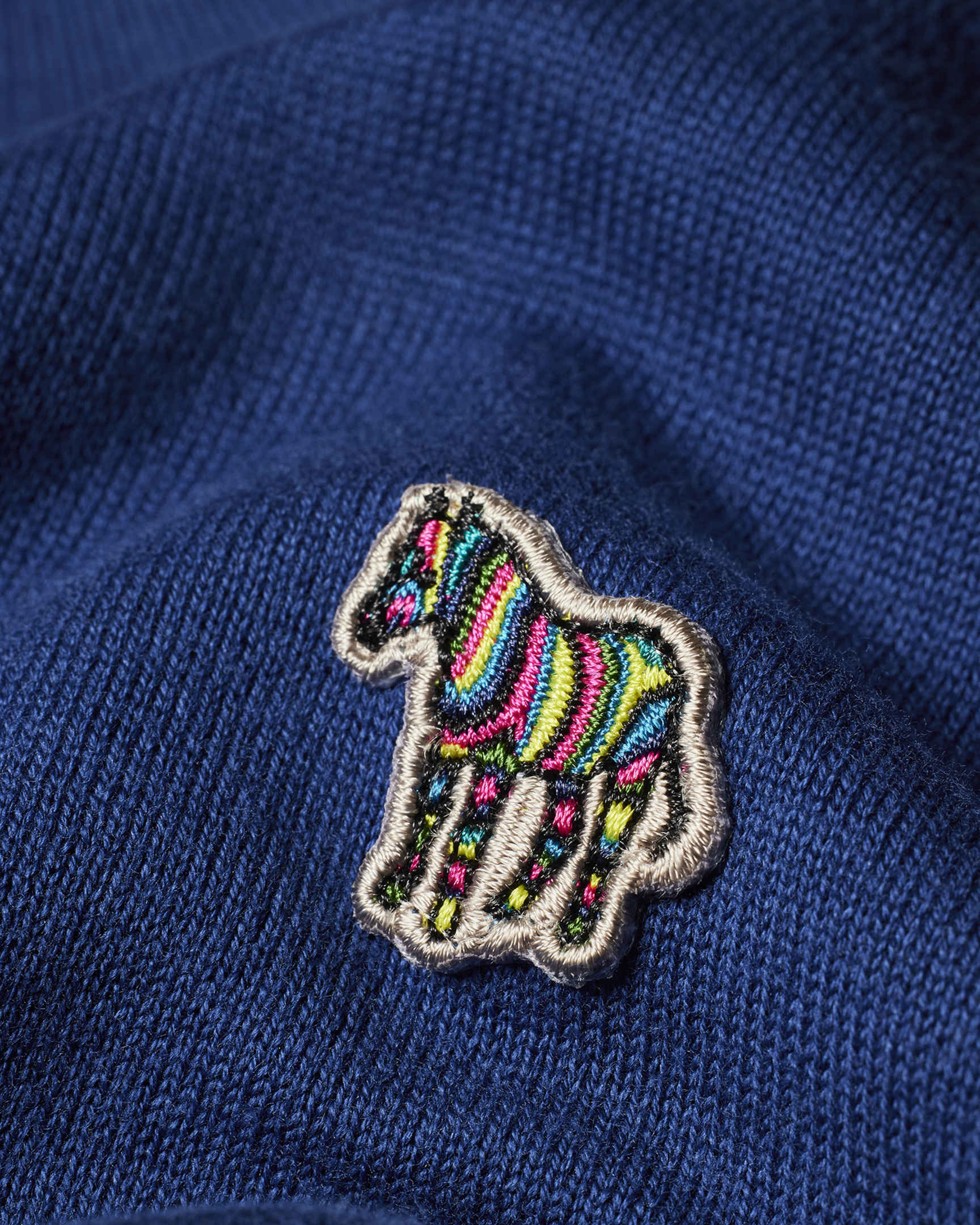 Pull Homme Bleu Roi Logo Zebra en Coton Biologique