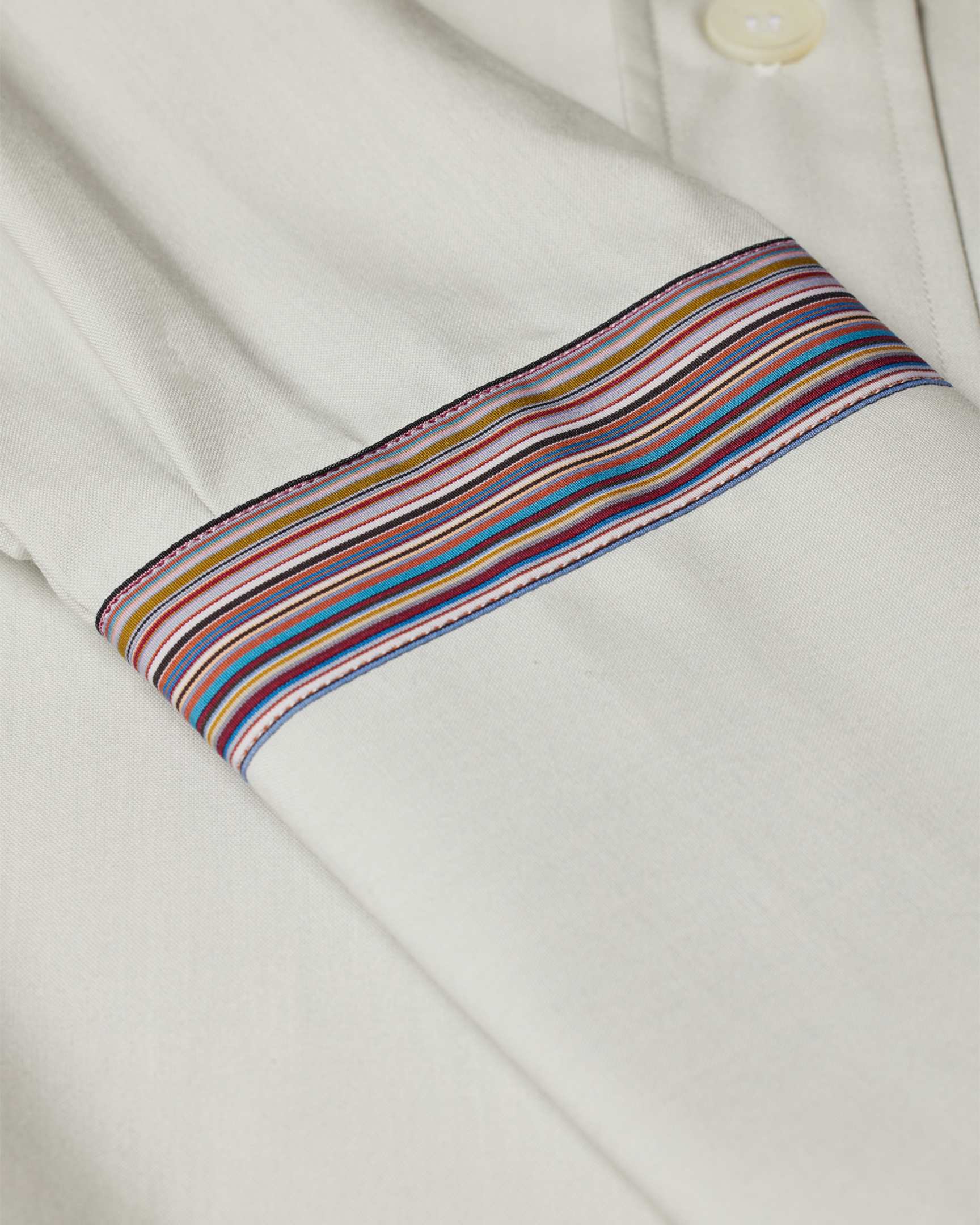 Women's Green 'Signature Stripe' Cuff Cotton Shirt