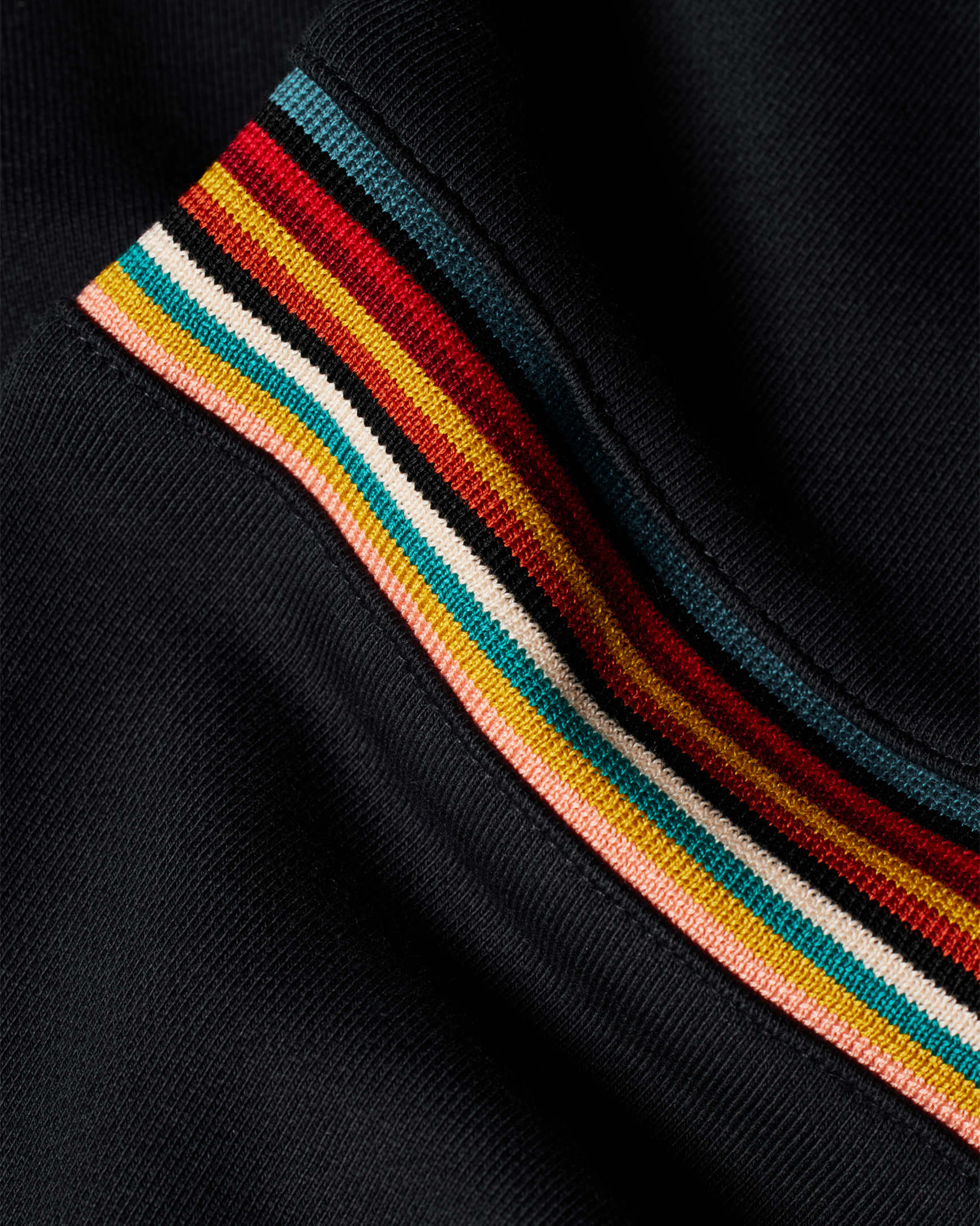 Navy Blue 'Signature Stripe' Trim Hoodie Paul Smith