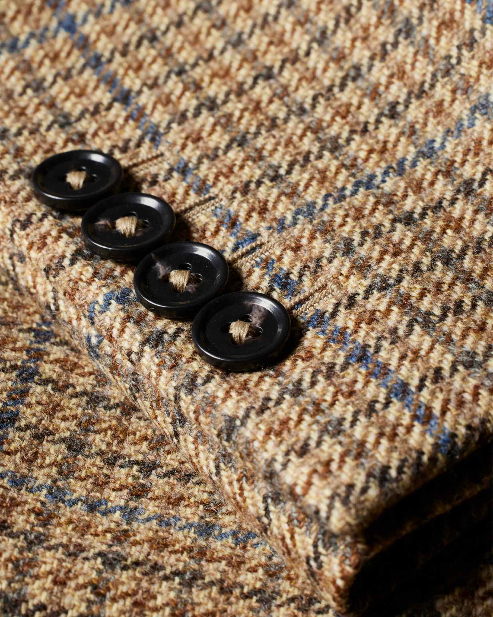 Women's Camel Lovat Tweed Double-Breasted Blazer