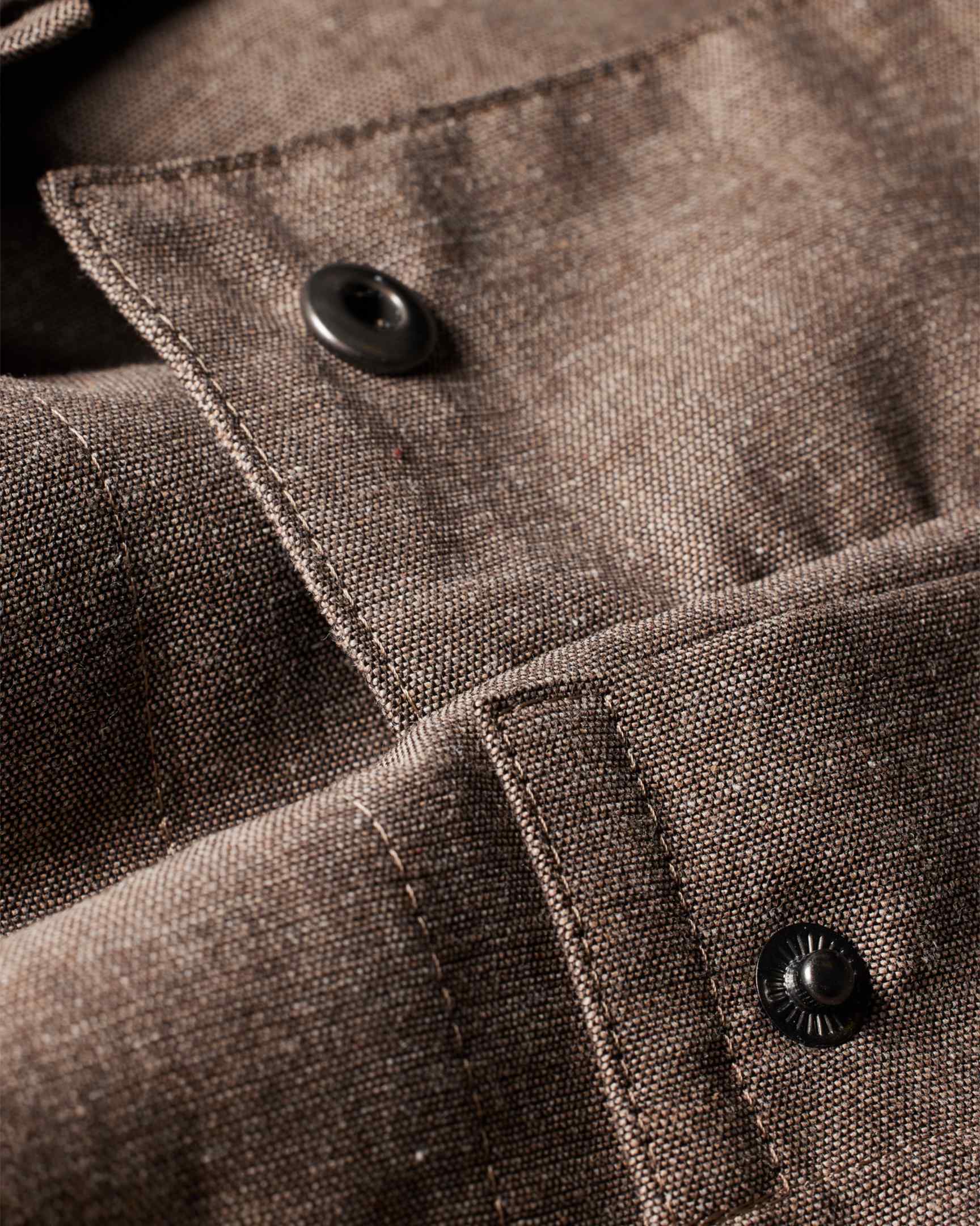 Men's Light Brown Wool-Cotton Blend Overshirt