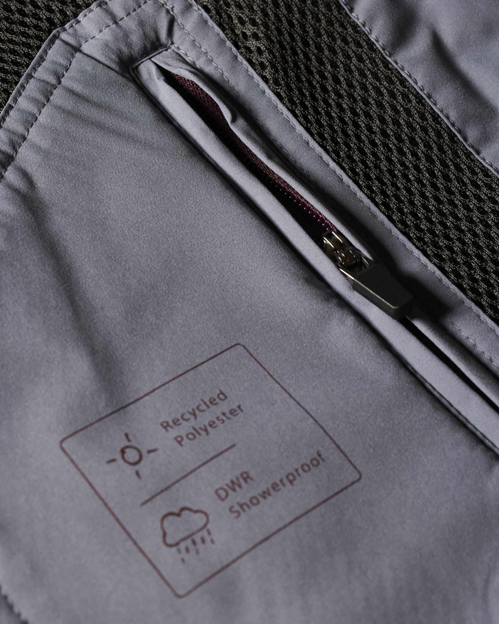 Men's Steel Grey Recycled-Polyester Windbreaker Jacket