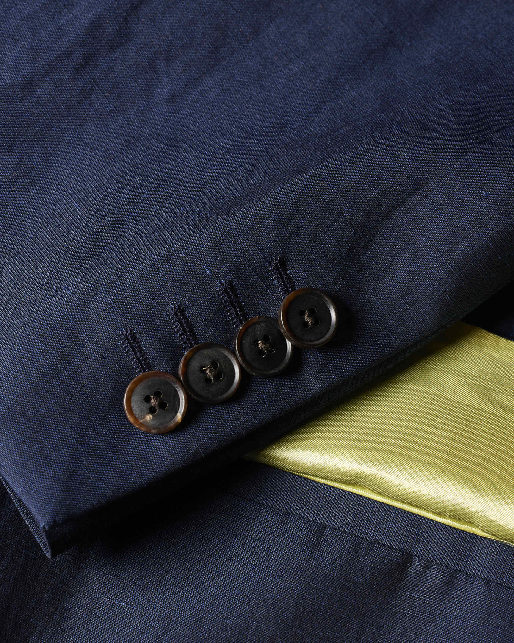 Men's Indigo Linen Buggy-Lined Blazer