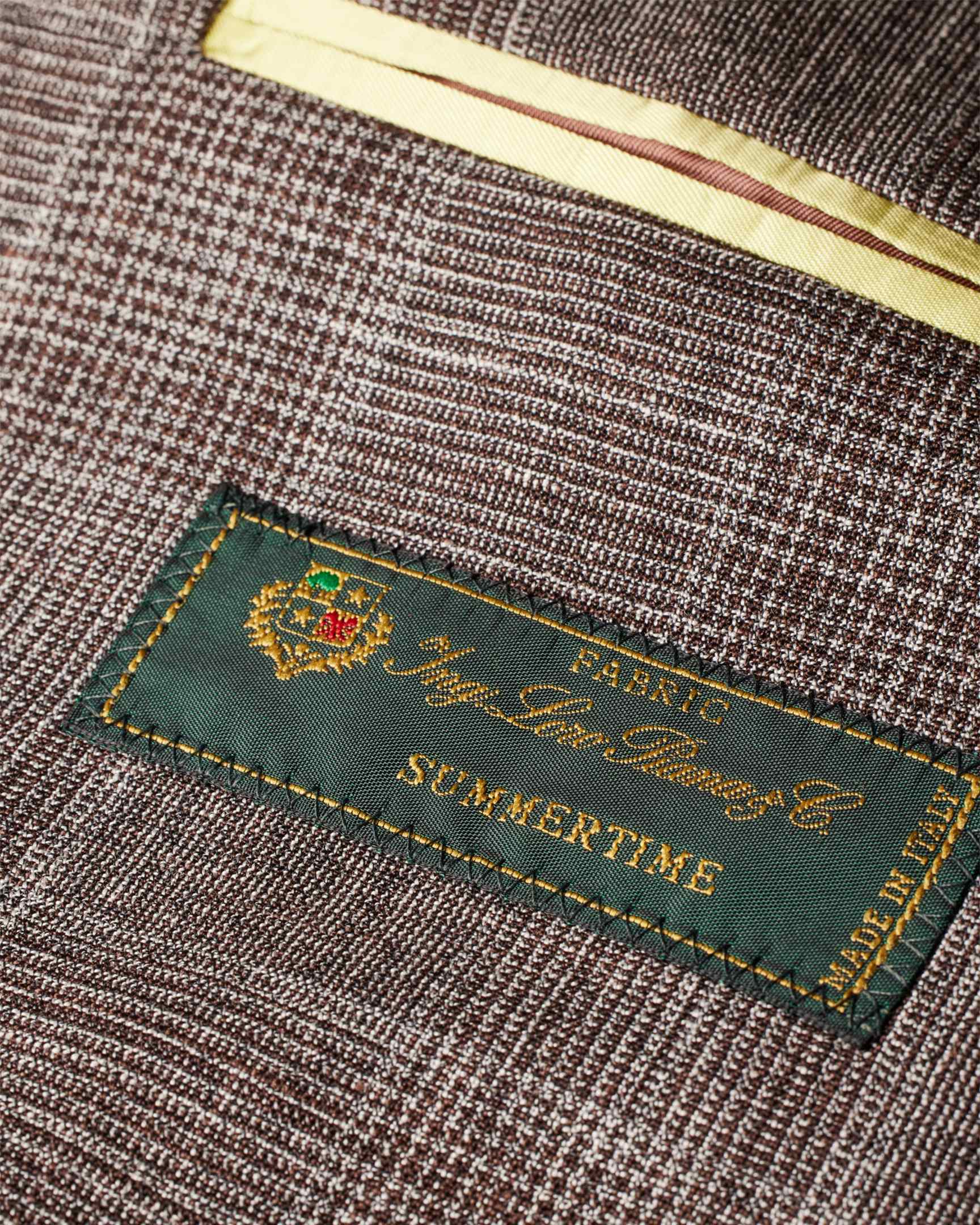 Men's Grey Check Wool-Silk Buggy-Lined Blazer