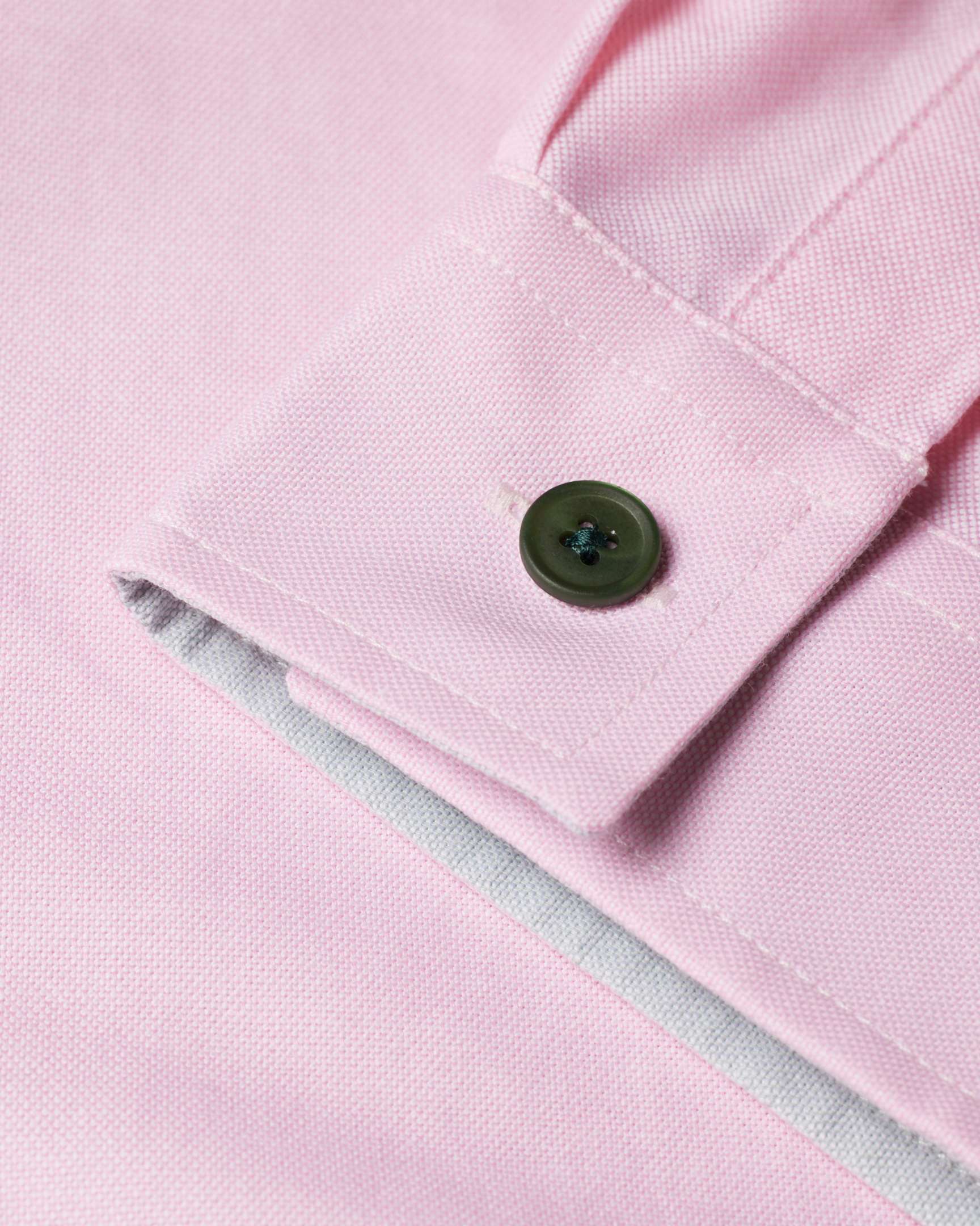 Men's Tailored-Fit Light Pink Cotton Shirt with 'Sports Stripe' Buttons