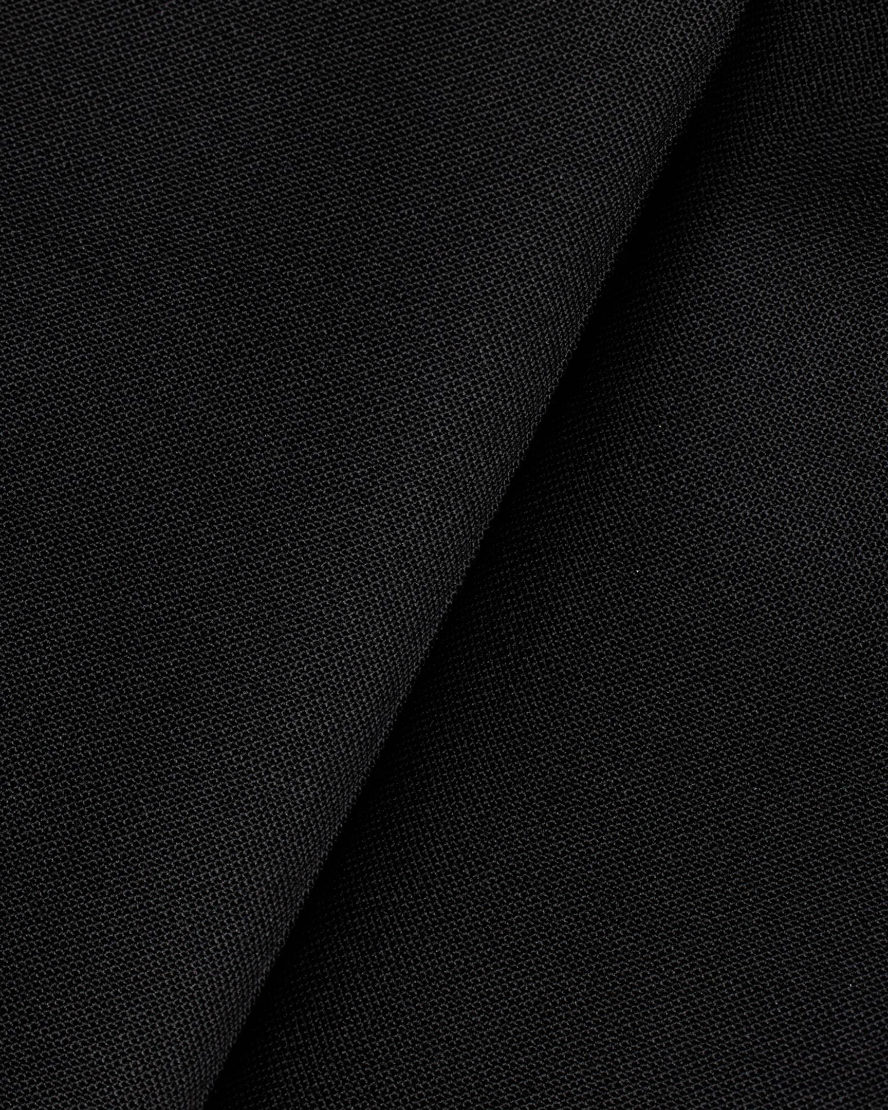 Men's Black Fresco Wool Trousers