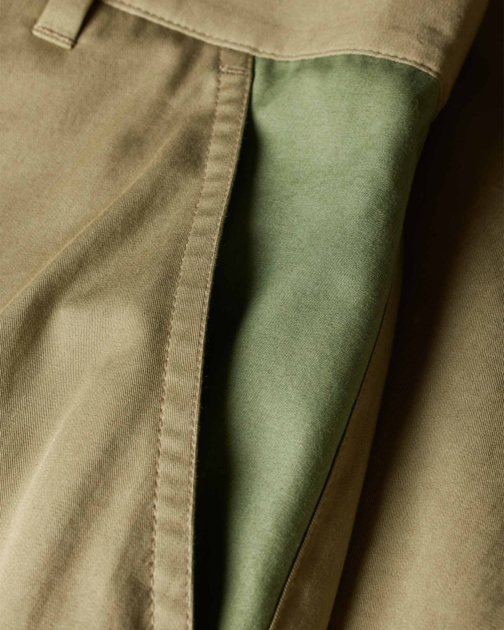 Men's Light Khaki Double-Face Elastic-Back Chinos