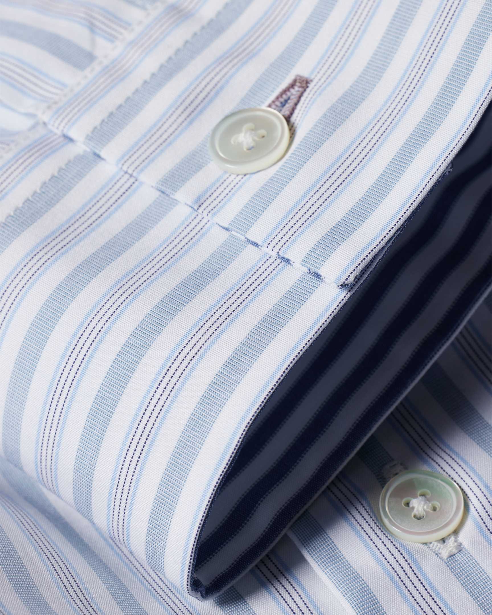 Men's Classic-Fit Blue Mixed-Stripe Shirt
