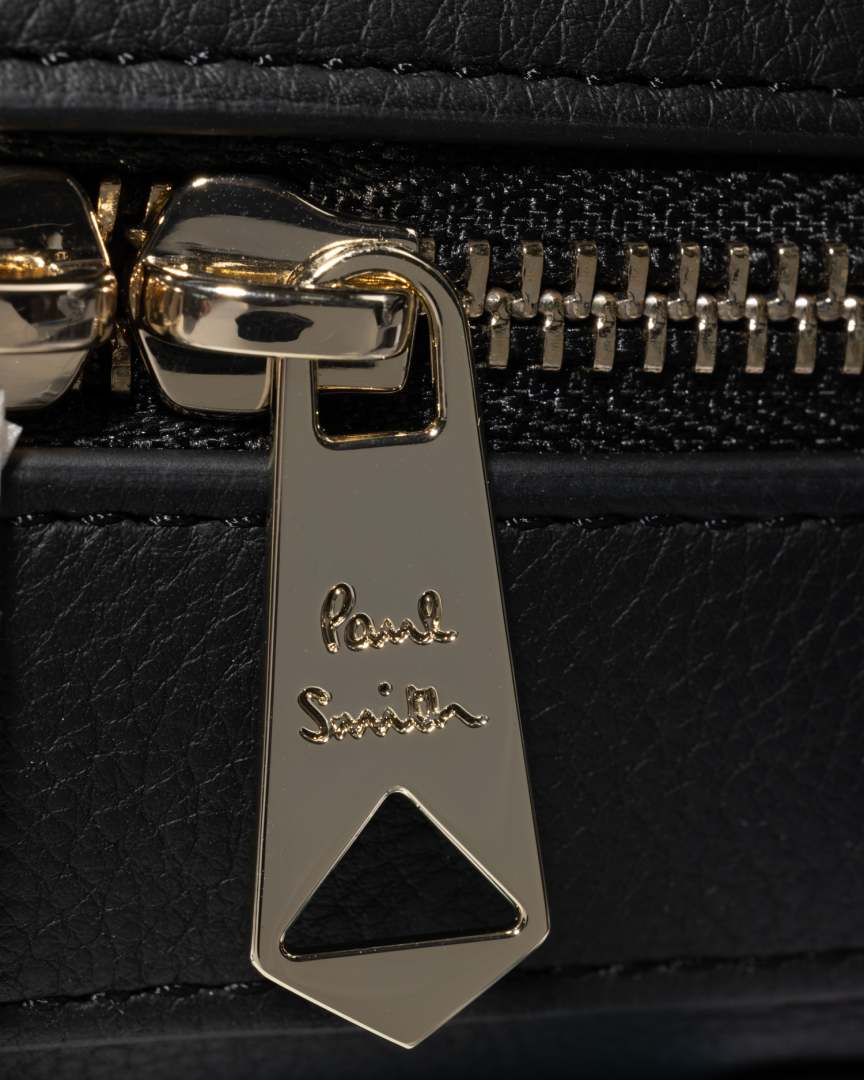 Black 'Signature Stripe' Leather Business Folio