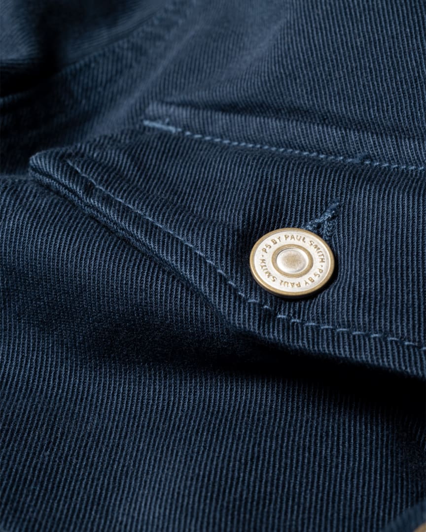 Men's Navy Stretch-Cotton Chore Jacket