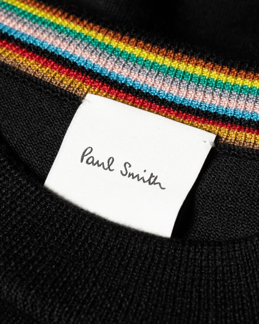 Men's Black Merino Wool Sweater