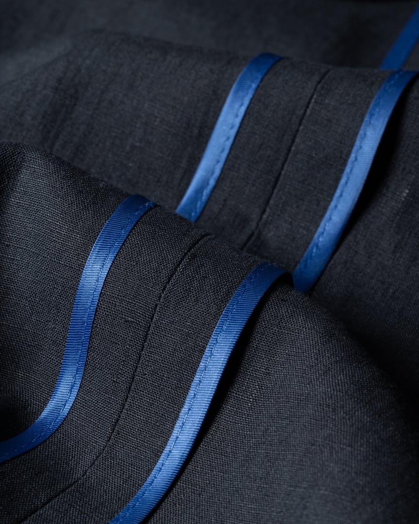 Men's Navy Linen Buggy-Lined Blazer