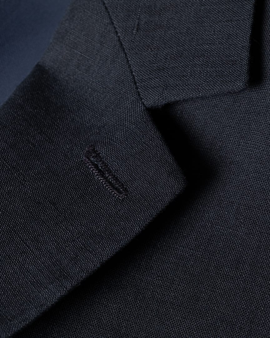 Men's Navy Linen Buggy-Lined Blazer