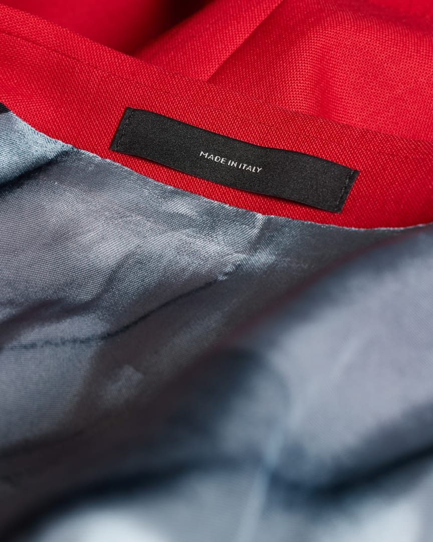 Men's Red Fresco Wool Buggy-Lined Blazer