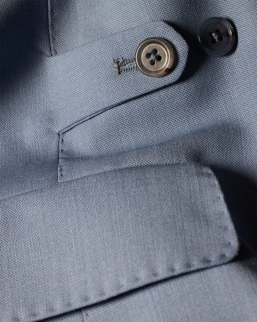 Tailored-Fit Blue Fresco Wool Suit