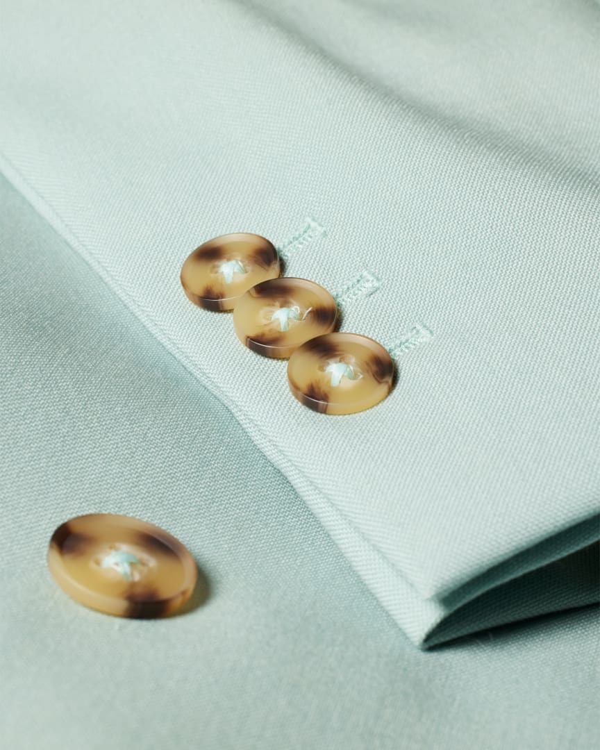 Women's Pale Green Wool Hopsack Blazer