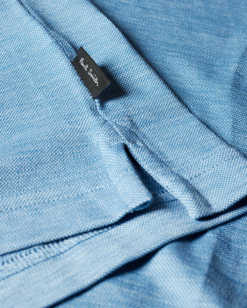 Men's Powder Blue Jacquard Cotton Polo Shirt