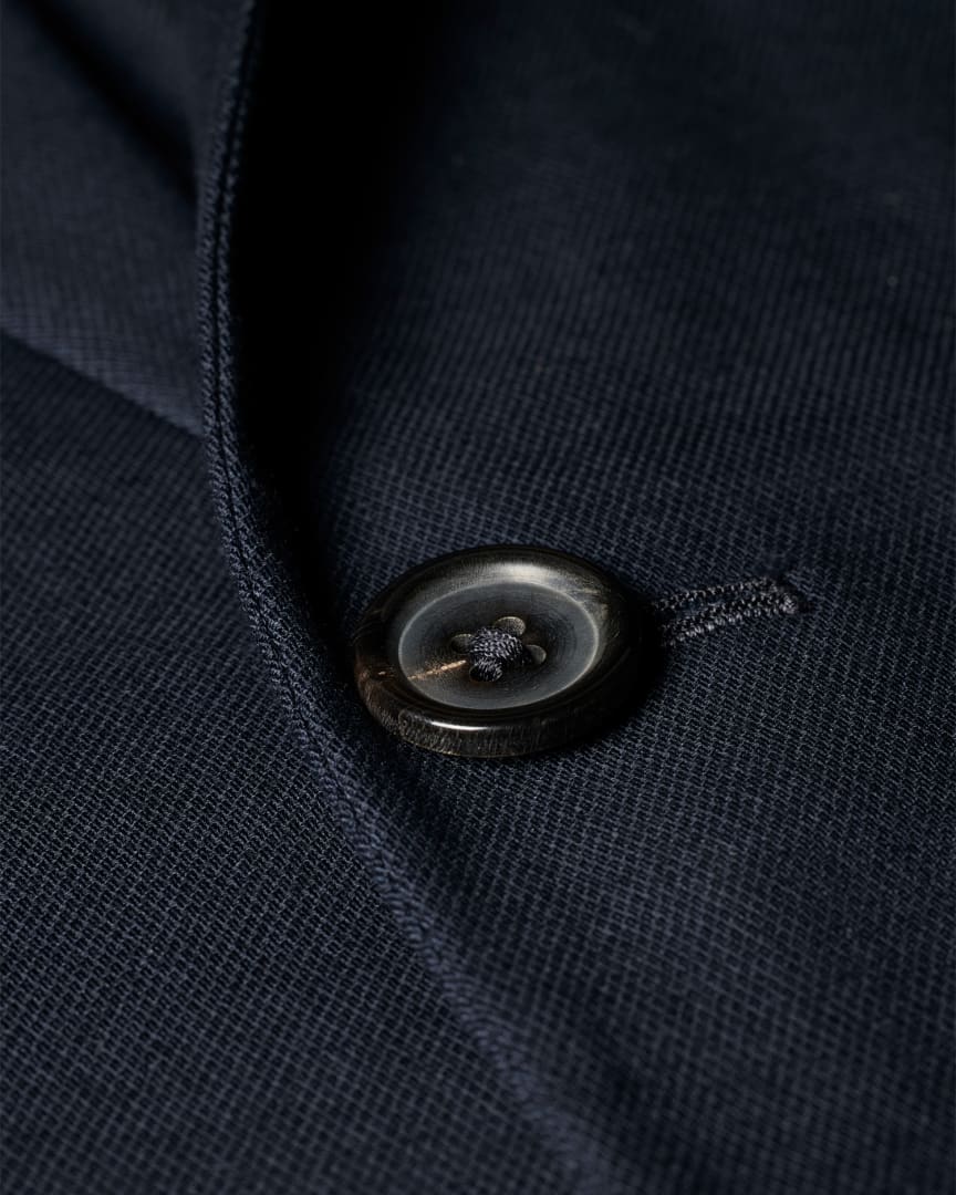 Men's Mid-Fit Navy Stretch Organic Cotton Unlined Blazer