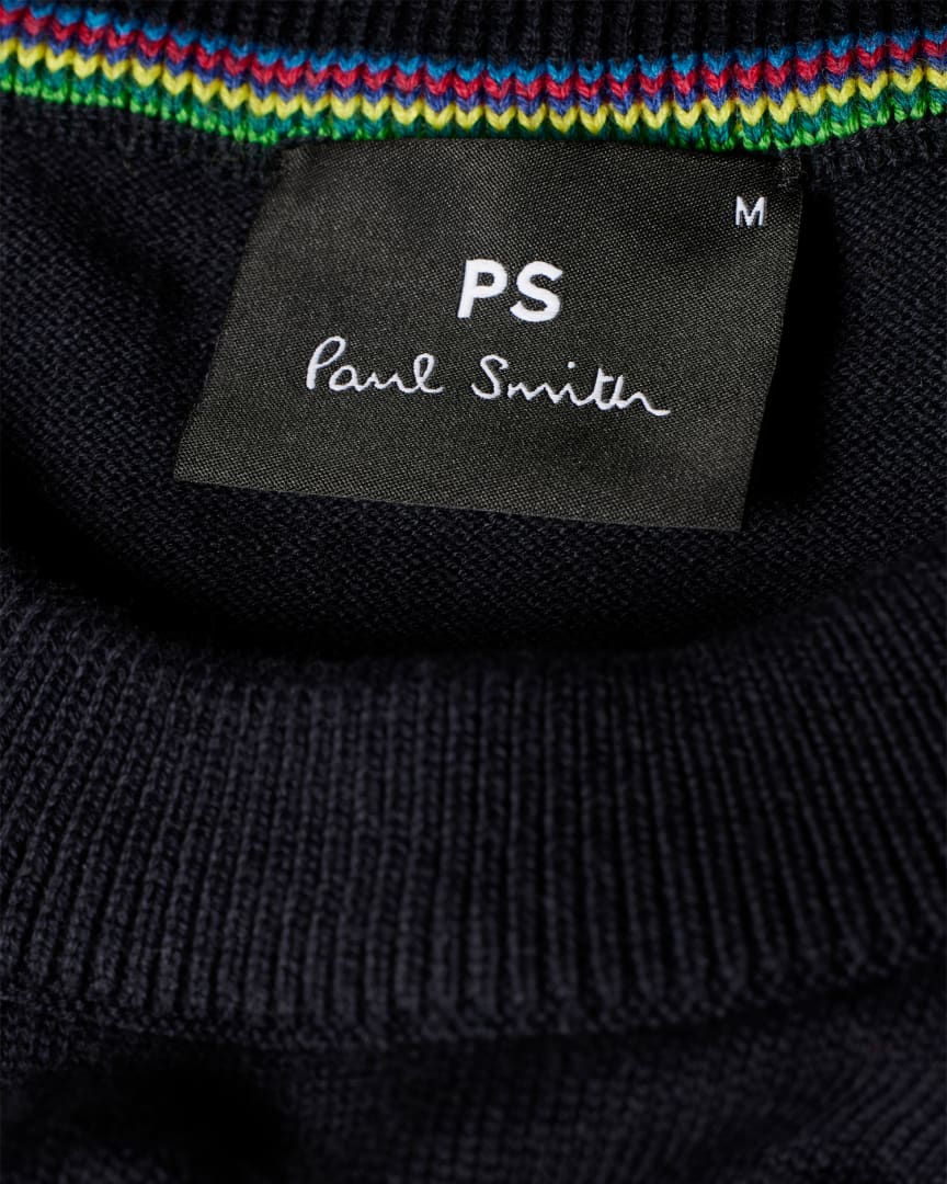 Men's Navy Cotton Zebra Logo Sweater