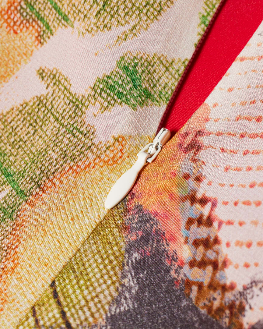 Women's 'Floral Collage' Silk Halterneck Dress