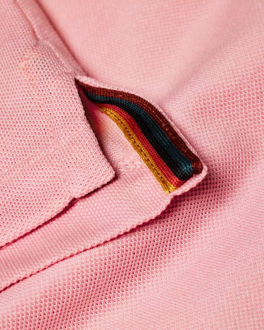 Men's Light Pink 'Artist Stripe' Placket Polo Shirt