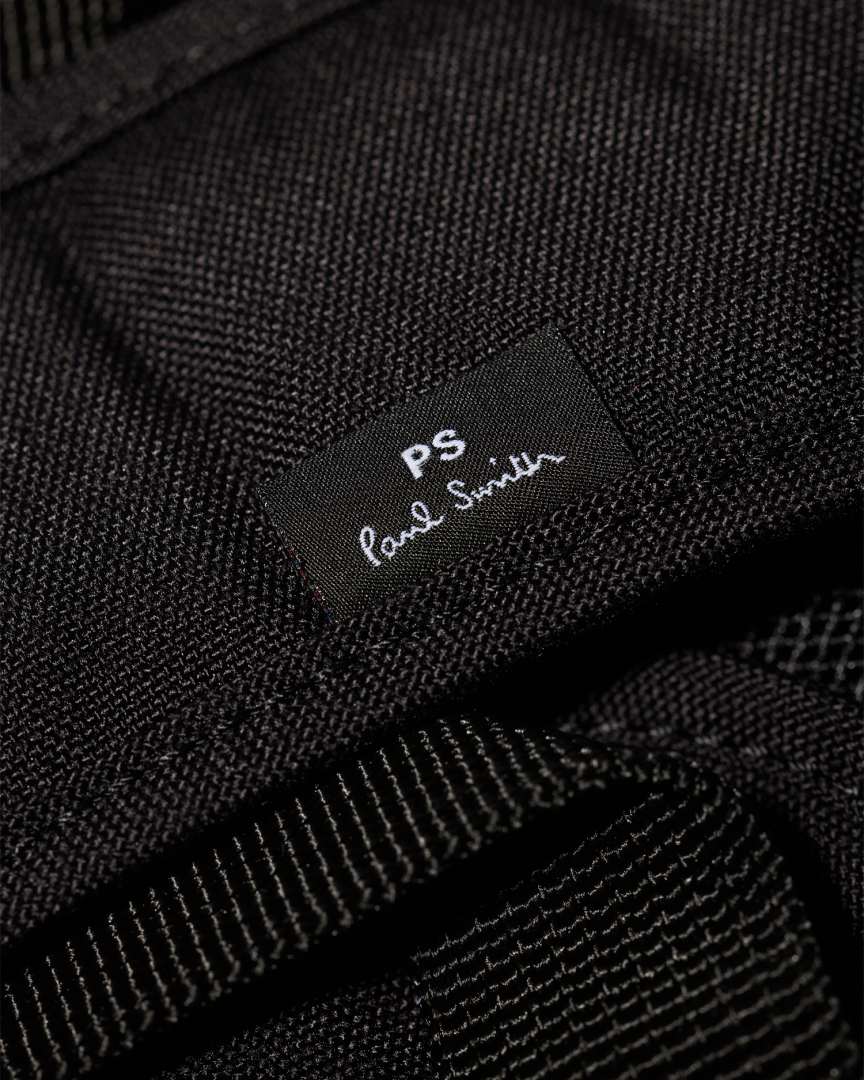 Men's Black Nylon Utilitarian Roll-Top Backpack